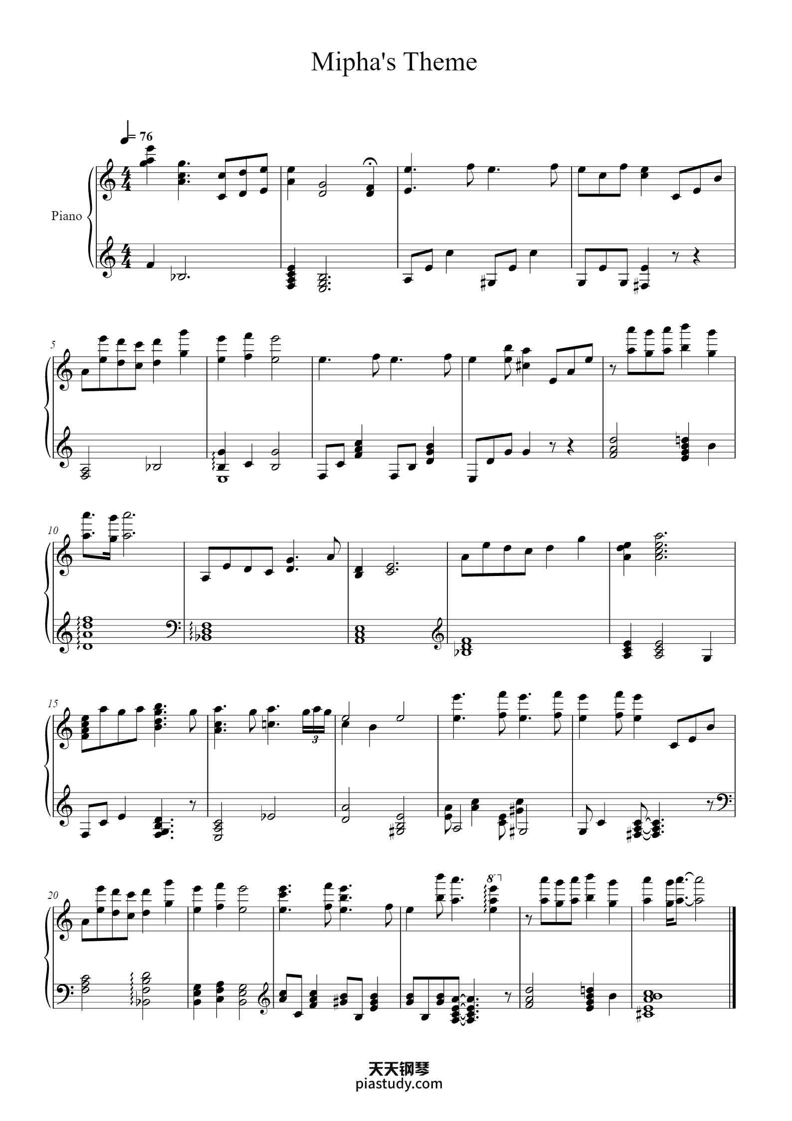 'Mipha's Theme from Zelda Breath of the Wild' - Piano Sheet Music By ...