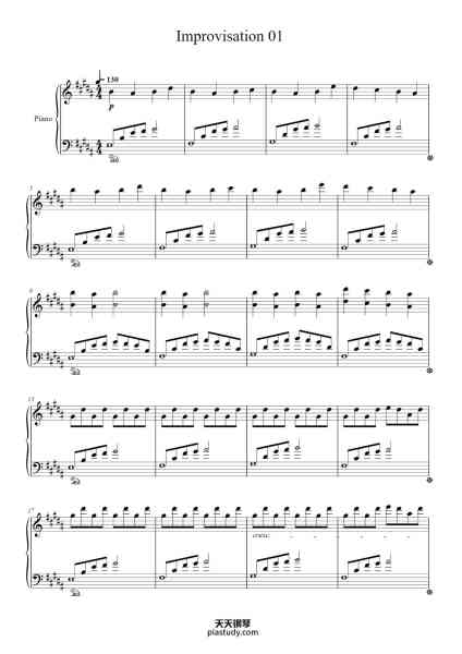 Improvisation 01钢琴谱 - gonencbiber - free piano sheet music - PiaNoproblem