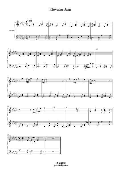 Elevator Jam钢琴谱 - LSPLASH - free piano sheet music - PiaNoproblem