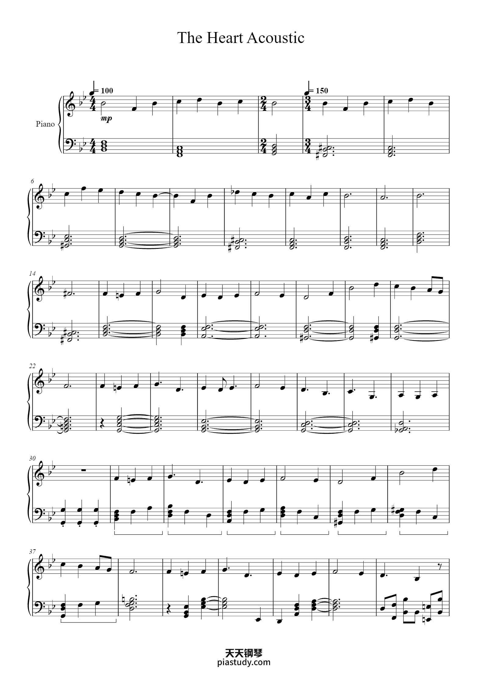 'The Heart Acoustic' - Piano Sheet Music By Blitheyet Culup | TOPiano
