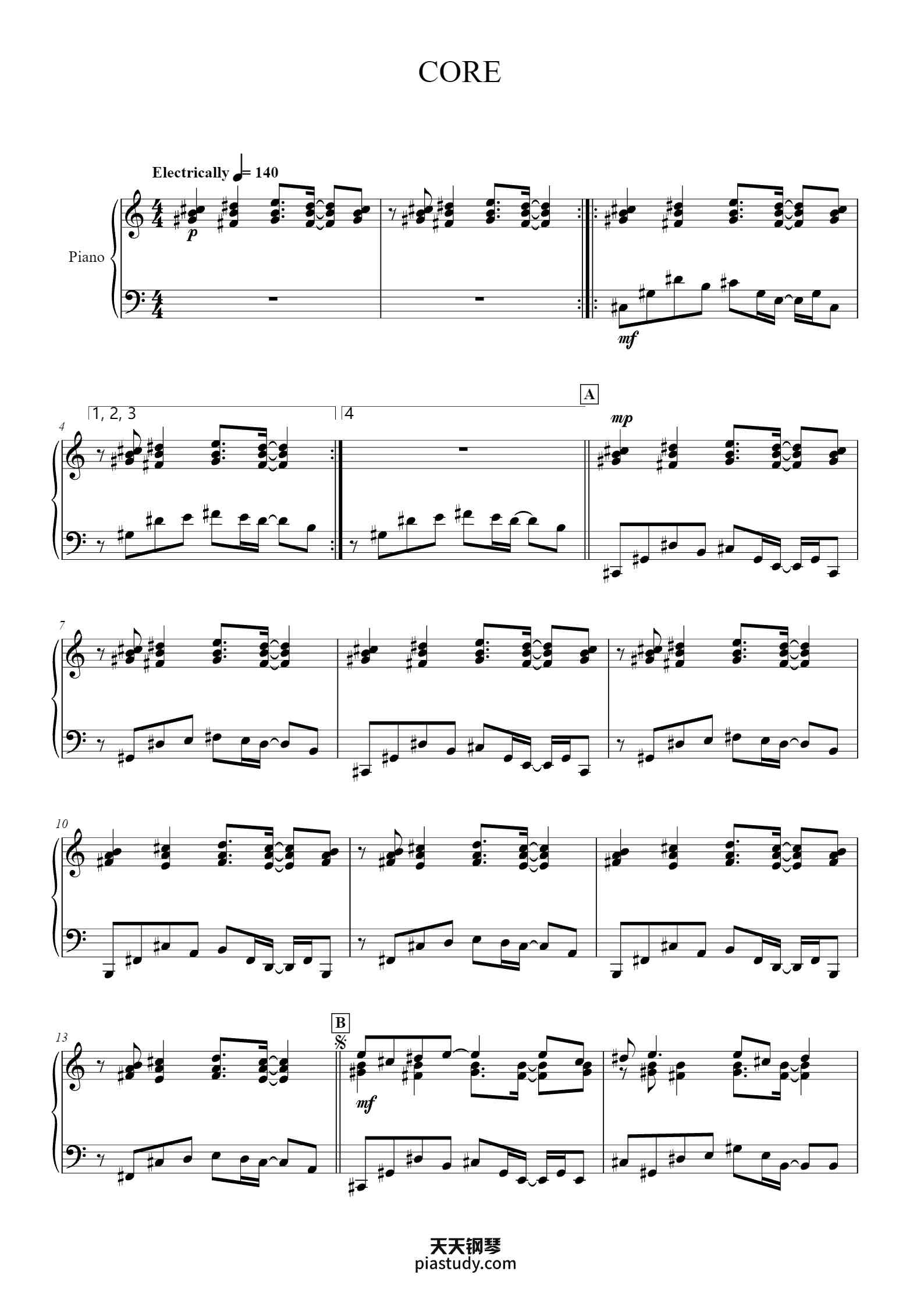 'CORE' - Piano Sheet Music By Composition by Toby Fox Arrangement by ...