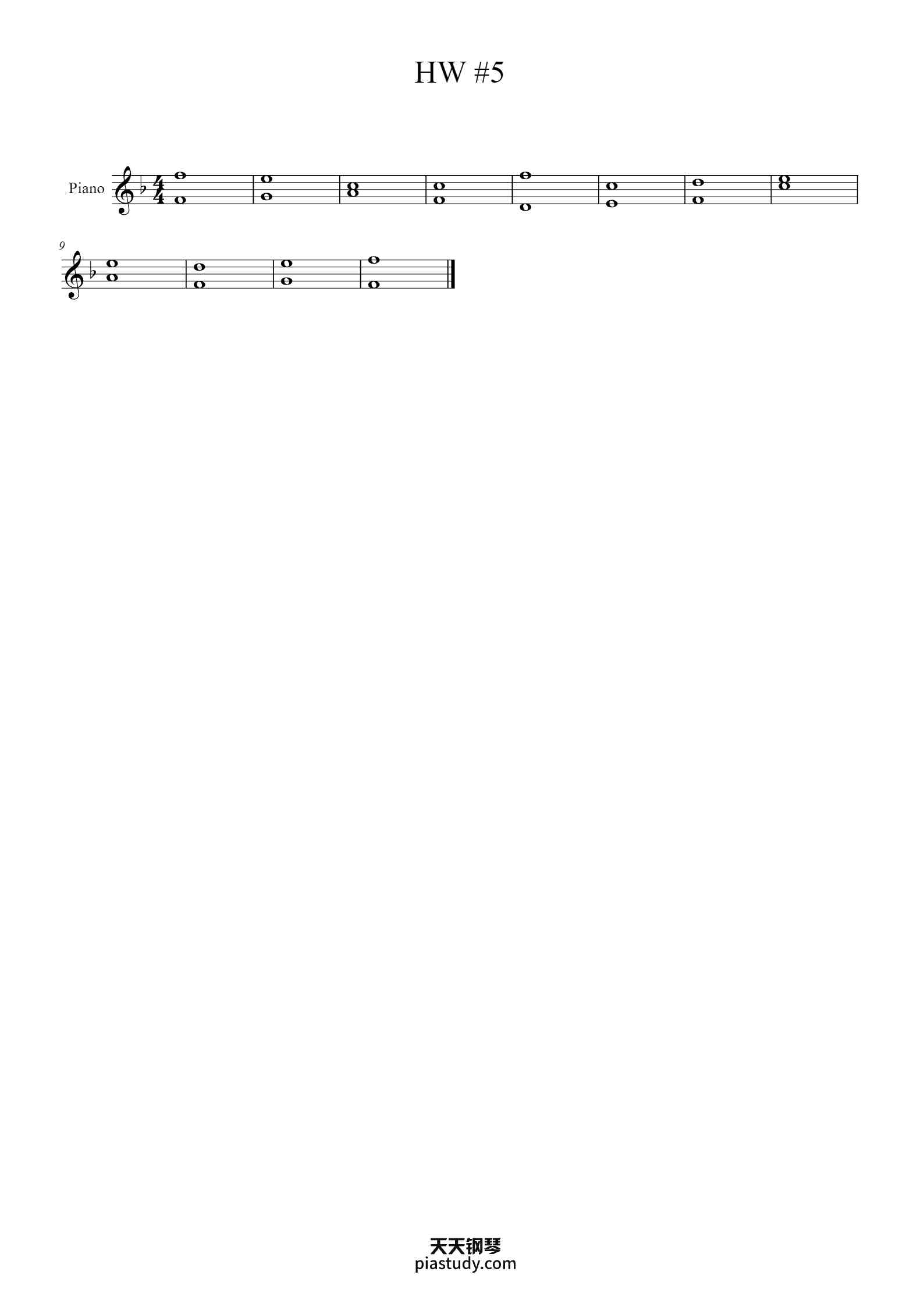 'HW #5' - Piano Sheet Music By Joe Nakai | TOPiano