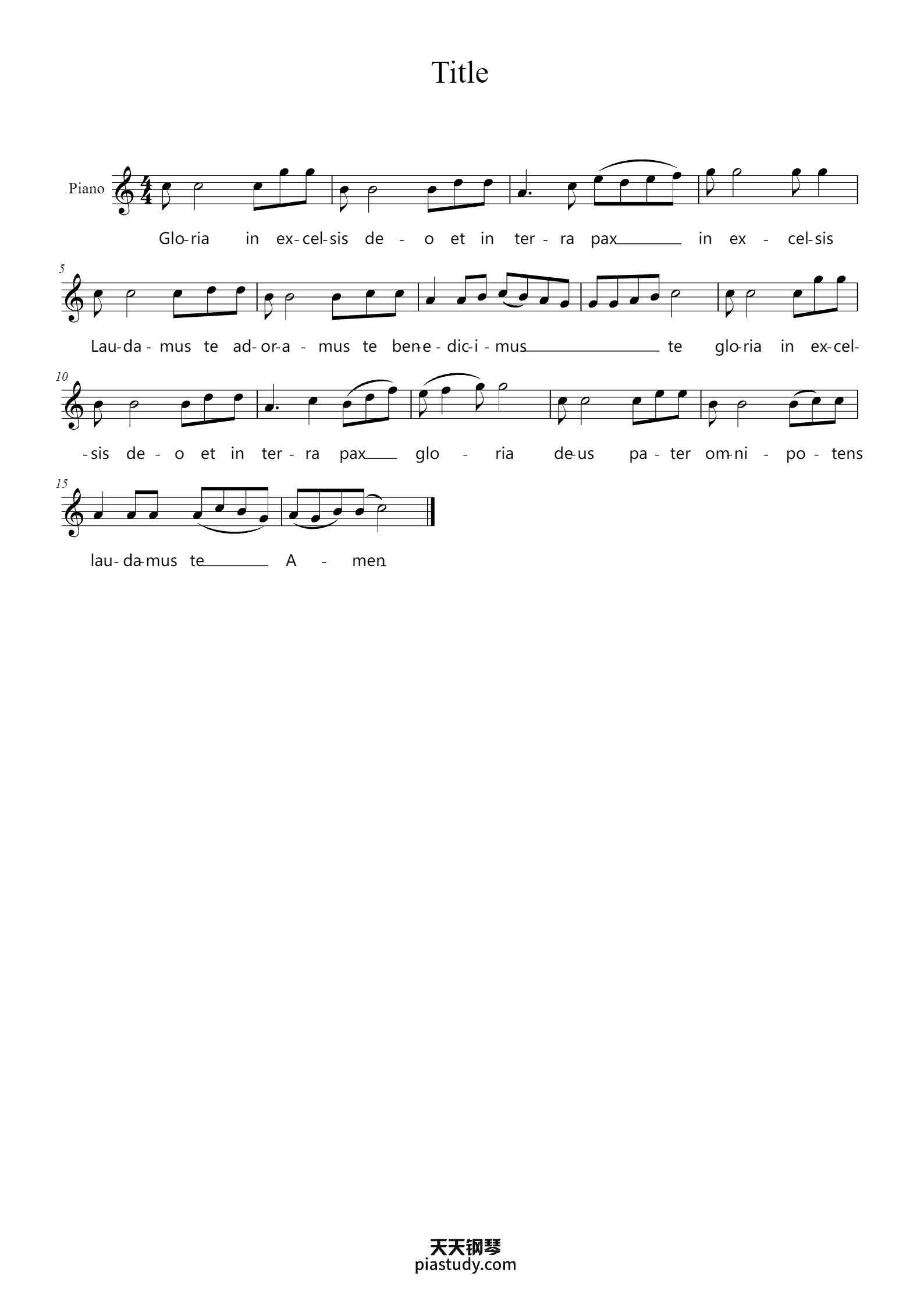 'Title' - Piano Sheet Music By Kelli Mahoney | TOPiano