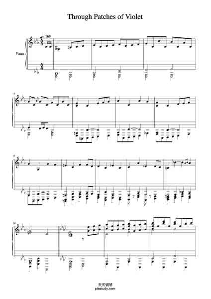 游戏《边狱巴士》原声 - Through Patches of Violet钢琴谱 - Mili - free piano sheet music - PiaNoproblem