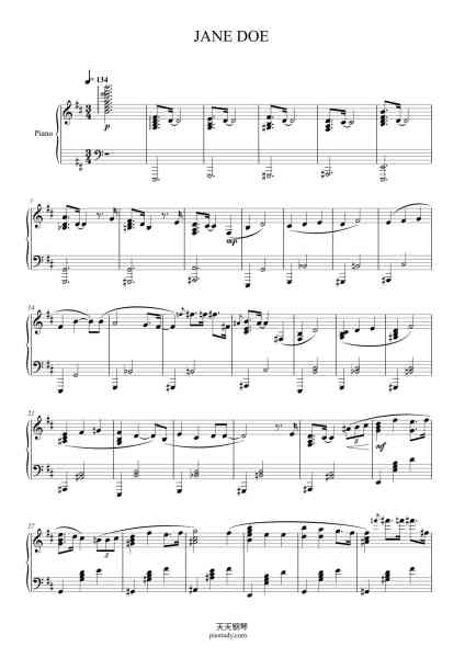 《电锯人 蕾塞篇》ED「JANE DOE」/ 米津玄師, 宇多田光钢琴谱 - 米津玄師 (よねづ けんし) /宇多田光 (宇多田ヒカル) - free piano sheet music ...