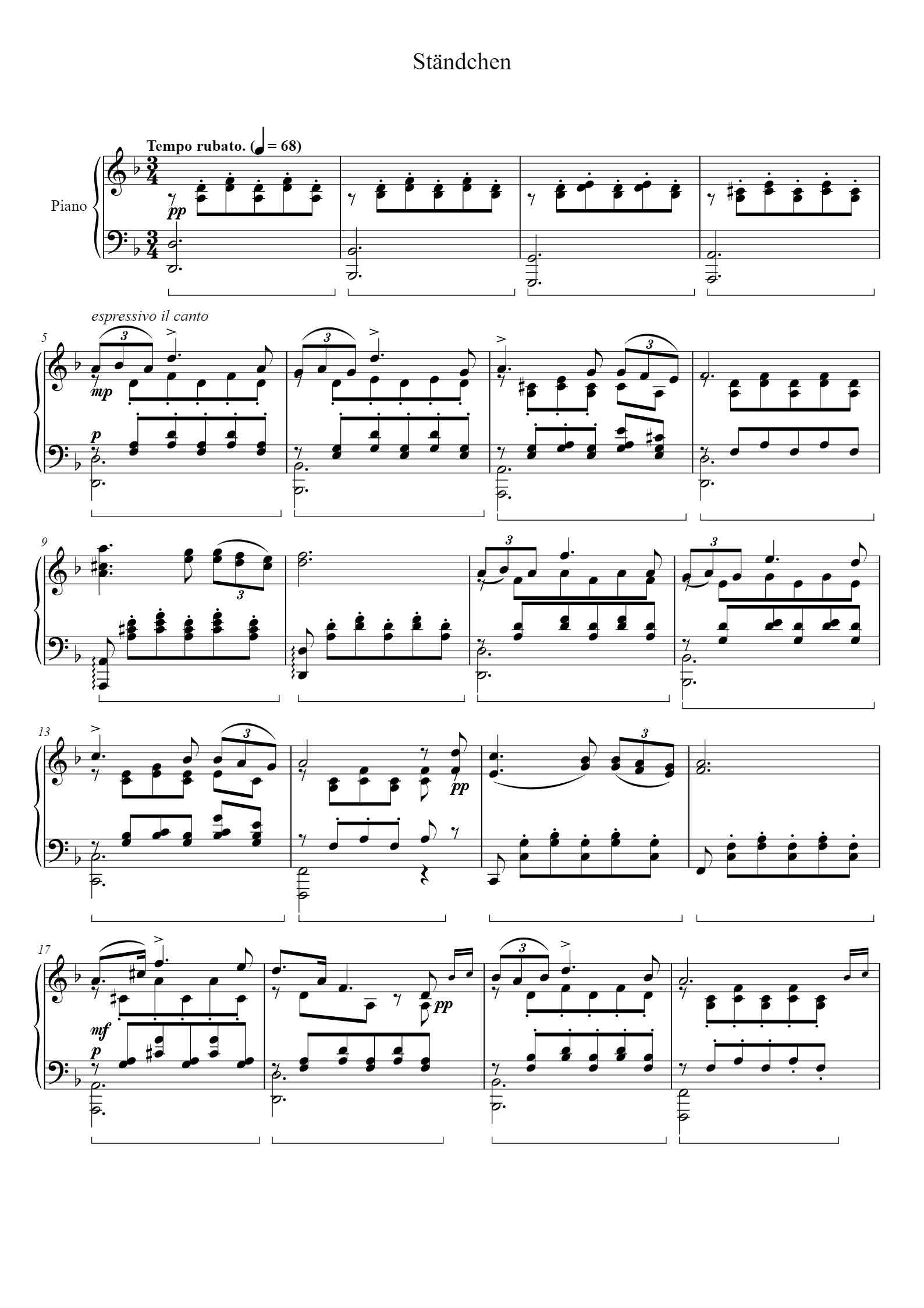 'Ständchen' - Piano Sheet Music By Franz Schubert | TOPiano