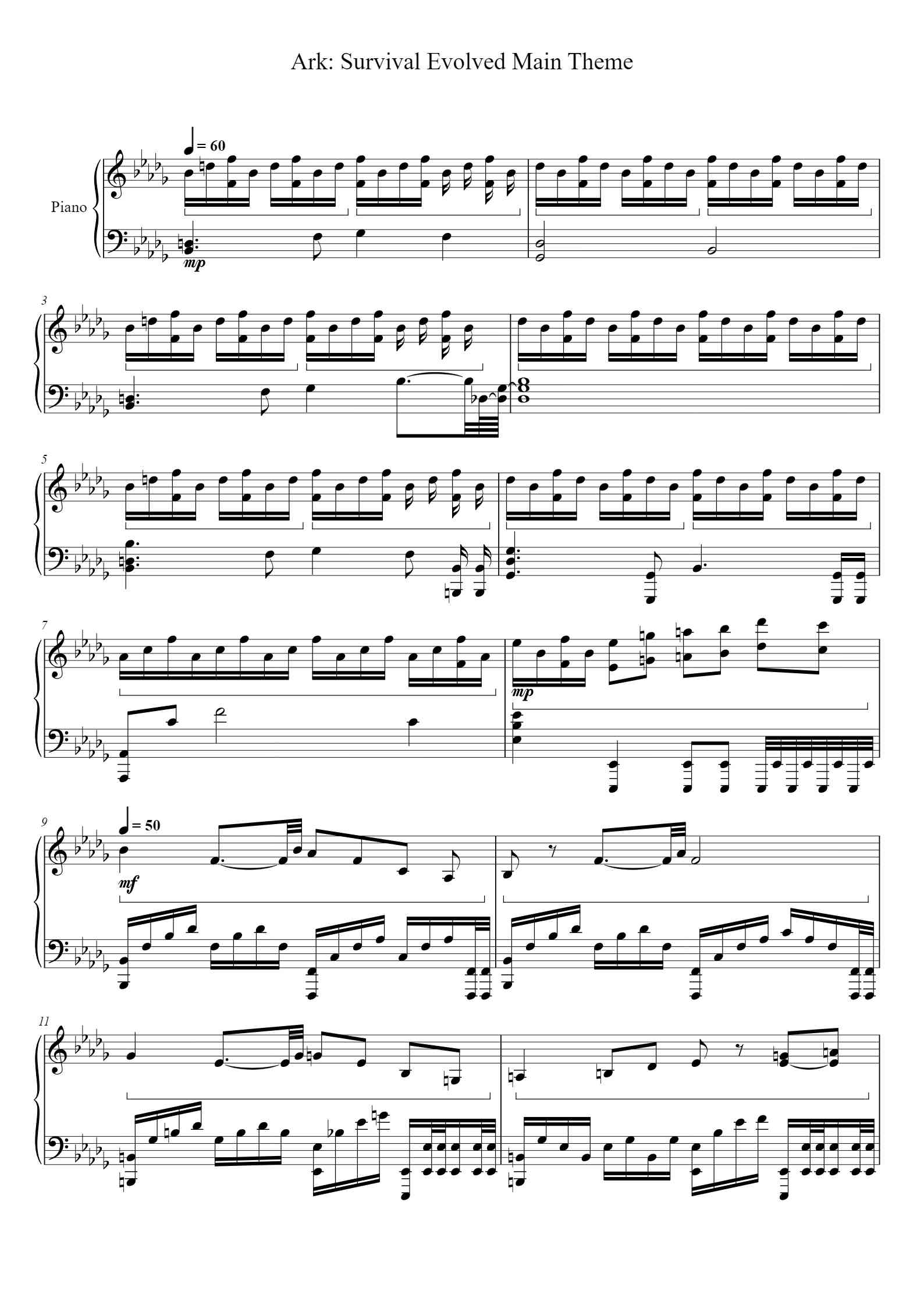 'ARK: Survival Evolved - Main Theme' - Piano Sheet Music By Woodcie ...