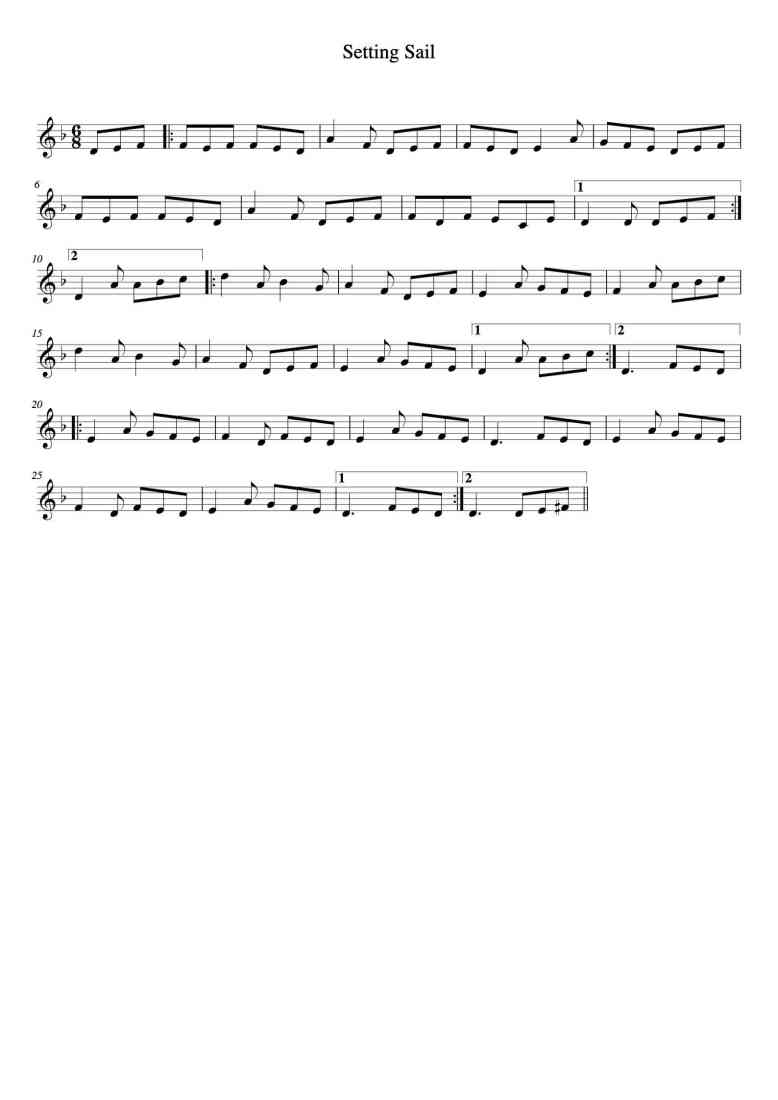 'Setting Sail' - Piano Sheet Music By xxx | TOPiano