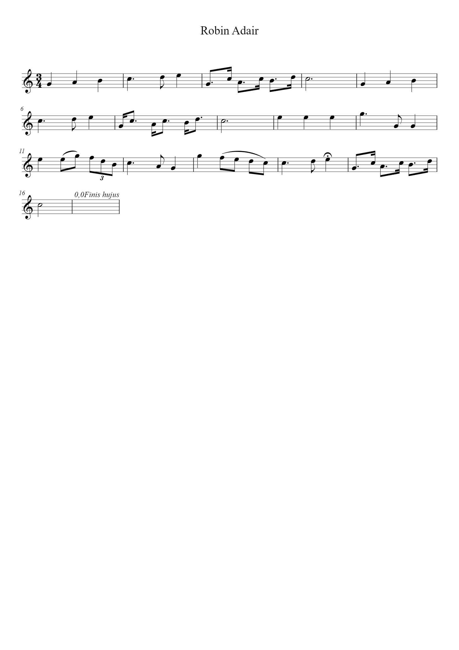 'Robin Adair' - Piano Sheet Music By xxx | TOPiano