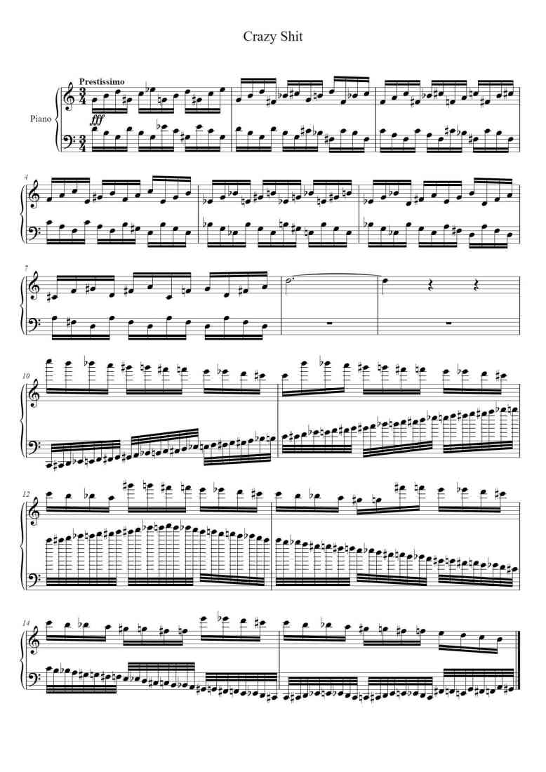 'Crazy Shit' - Piano Sheet Music By xxx | TOPiano
