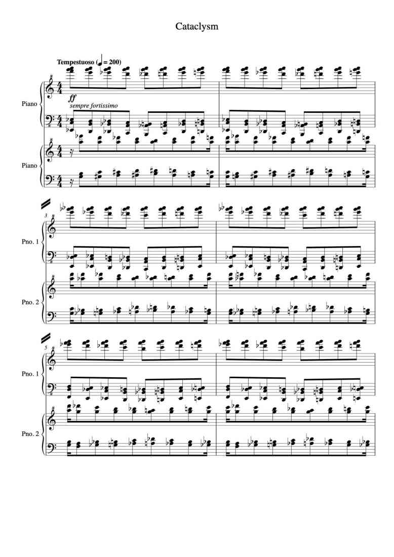 'Cataclysm' - Piano Sheet Music By K. W. | TOPiano