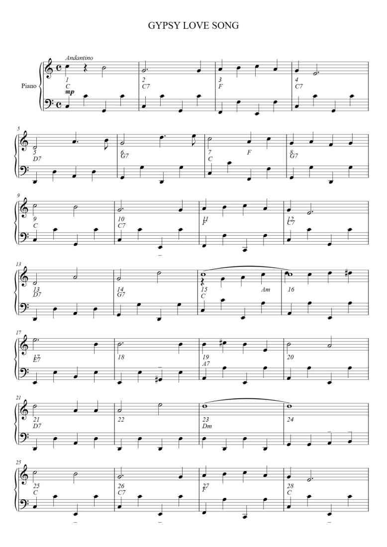 'GYPSY LOVE SONG' - Piano Sheet Music By VICTOR HERBERT | TOPiano