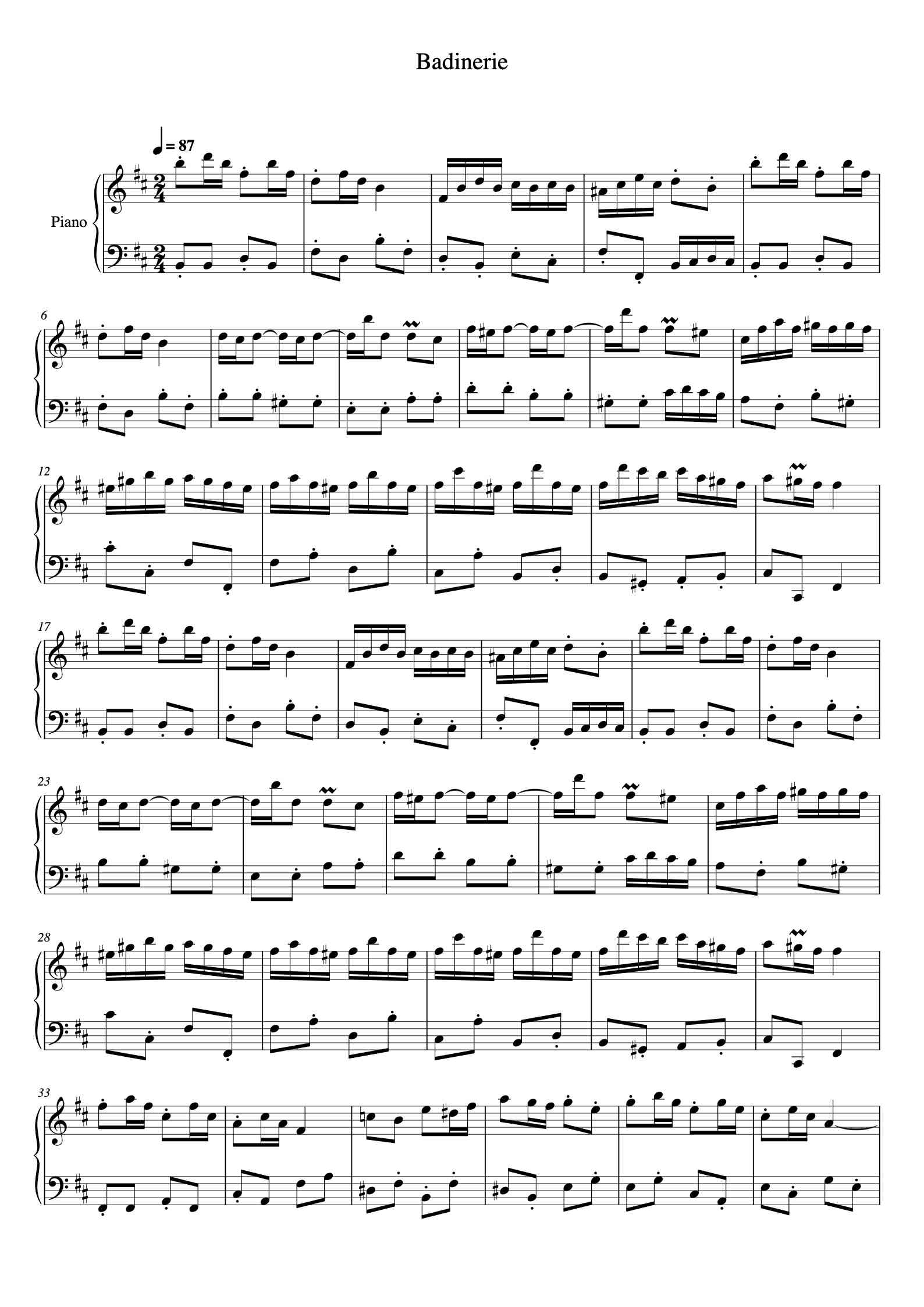 Learning Johann Sebastian Bach's "Badinerie - Suite No. 2 in Bm" Piano ...