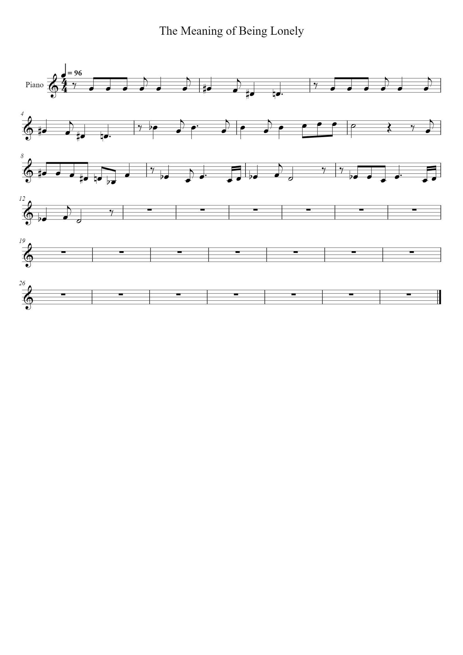 The Meaning of Being Lonely钢琴谱 - Bassel Rezkalla - free piano sheet ...