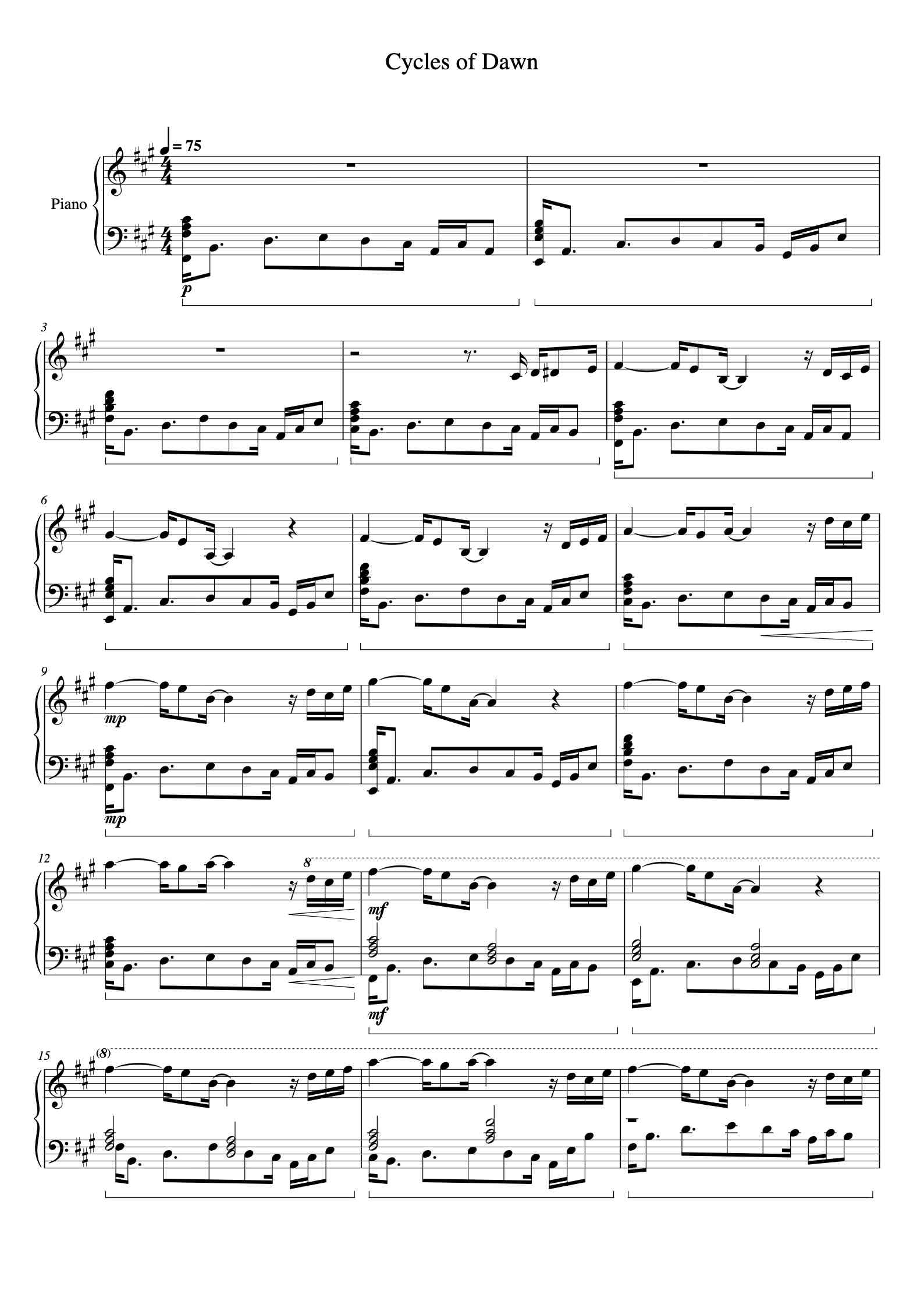 'Cycles of Dawn' - Piano Sheet Music By Austin Krantz | TOPiano