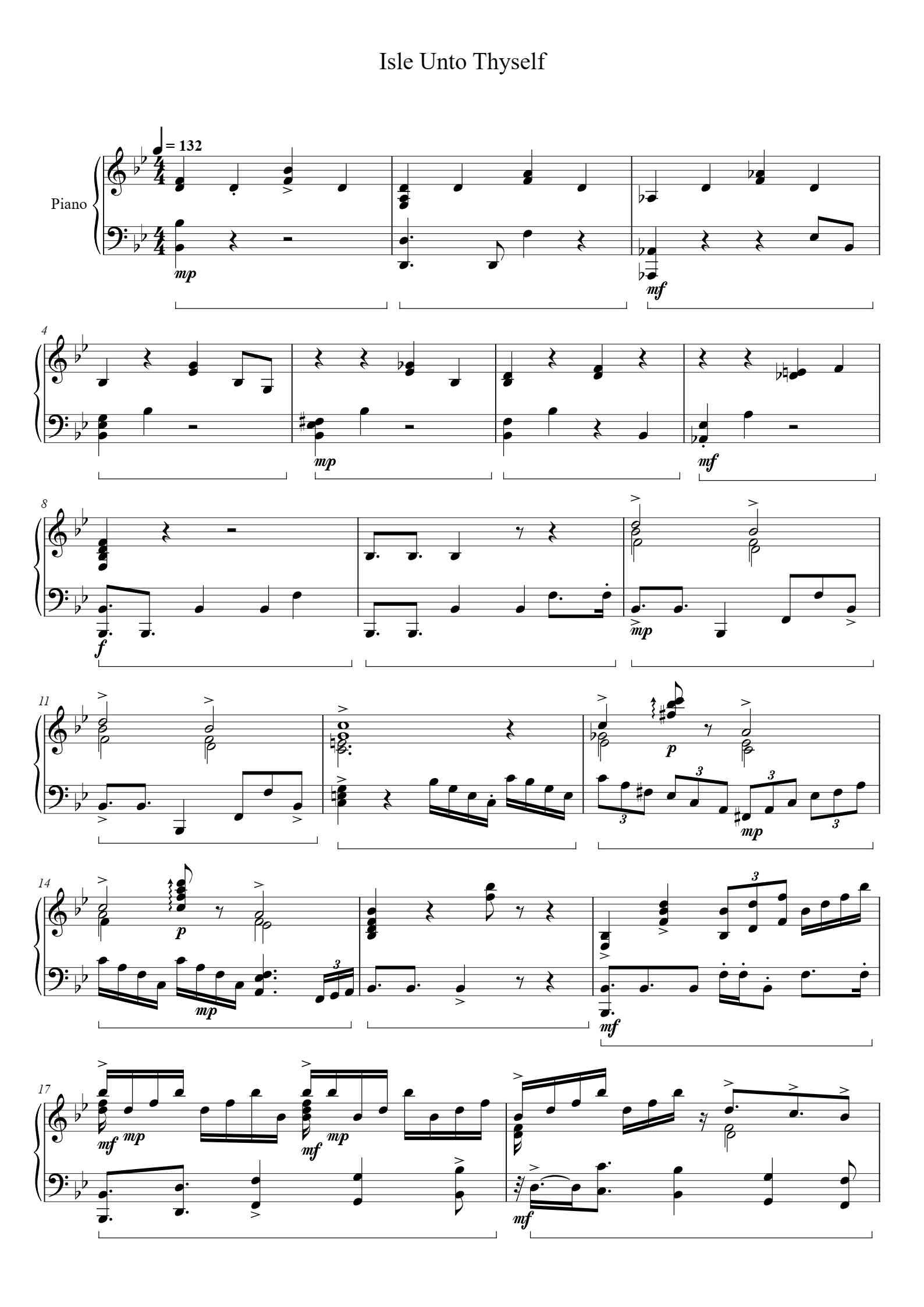Isle Unto Thyself Piano Sheet Music By The Virtualoso Topiano