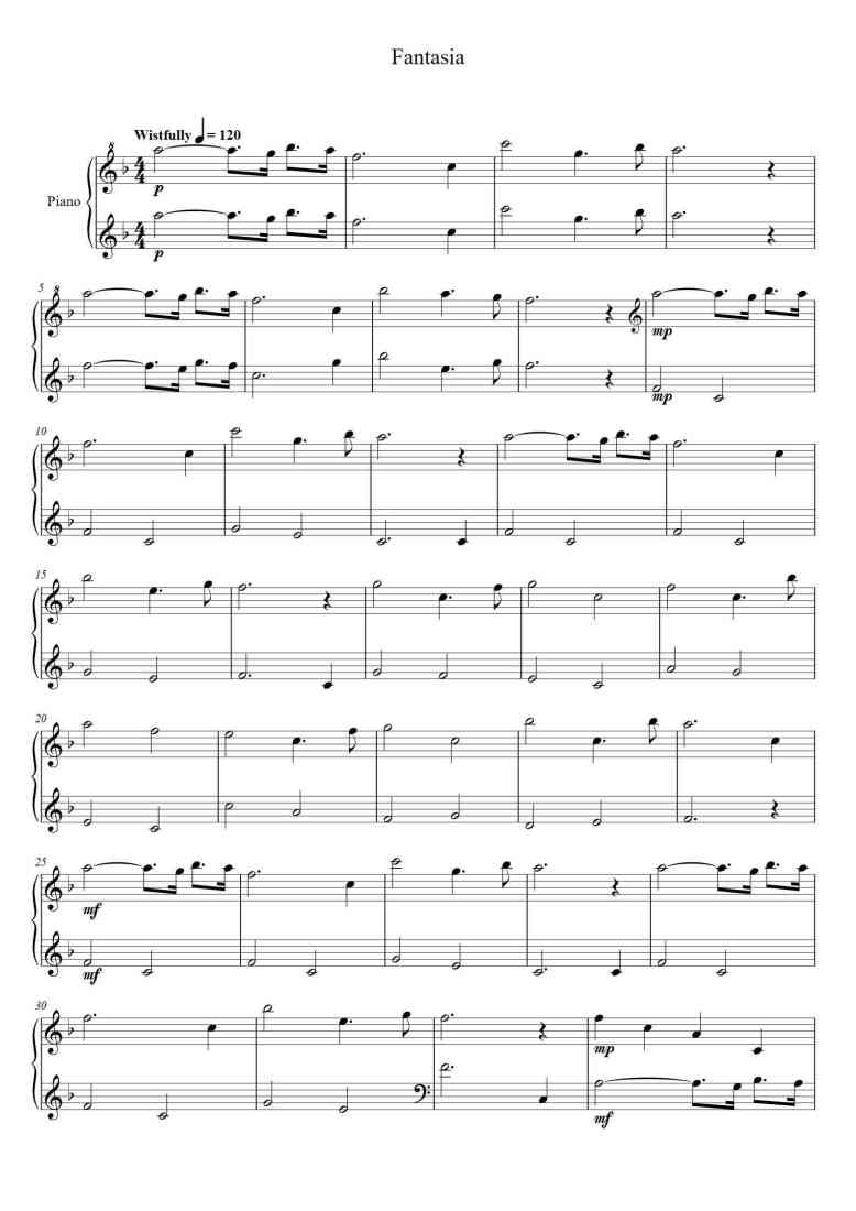 'Fantasia' - Piano Sheet Music By Wei Gao | TOPiano