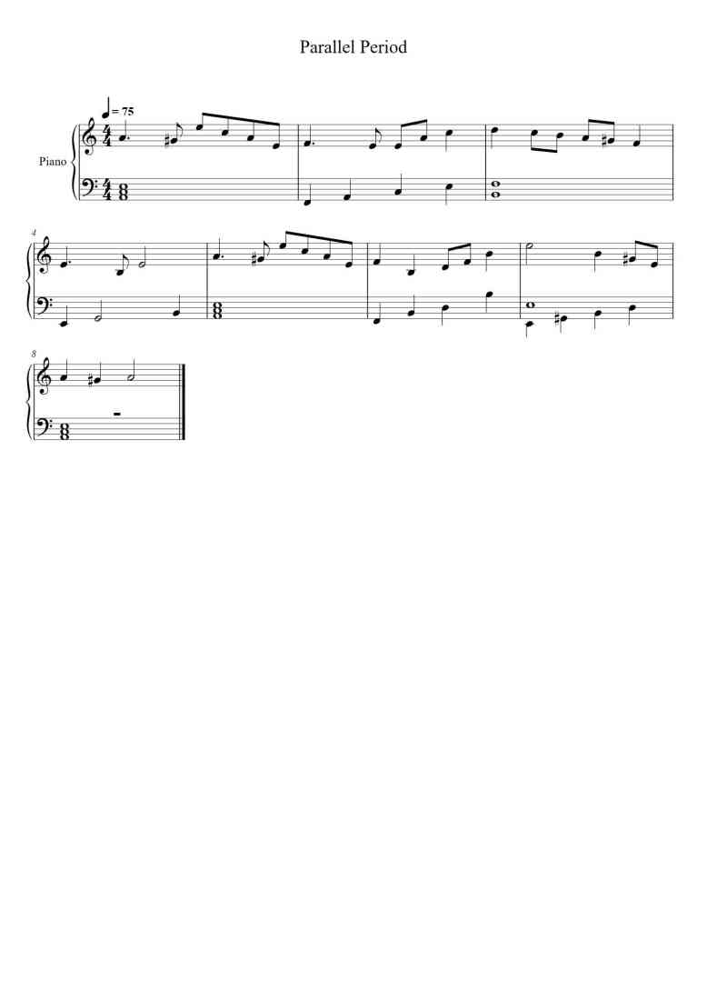 'Parallel Period' - Piano Sheet Music By Katheryn Wethli | TOPiano
