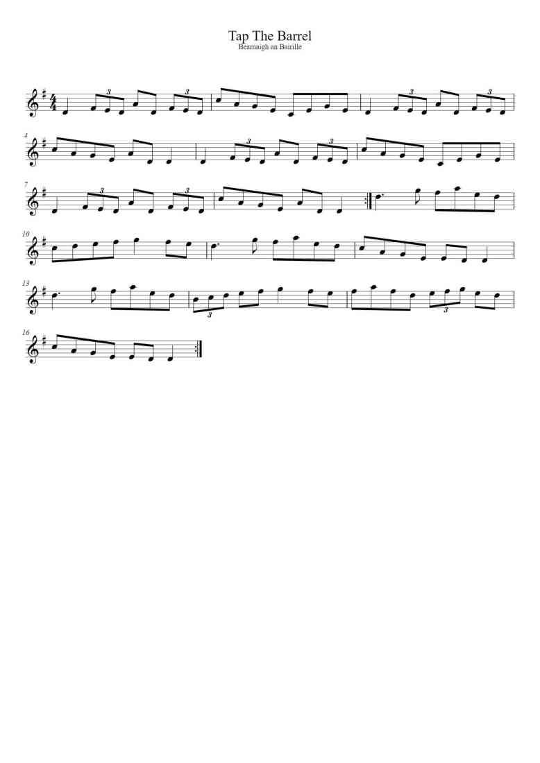 'Tap The Barrel' - Piano Sheet Music By xxx | TOPiano
