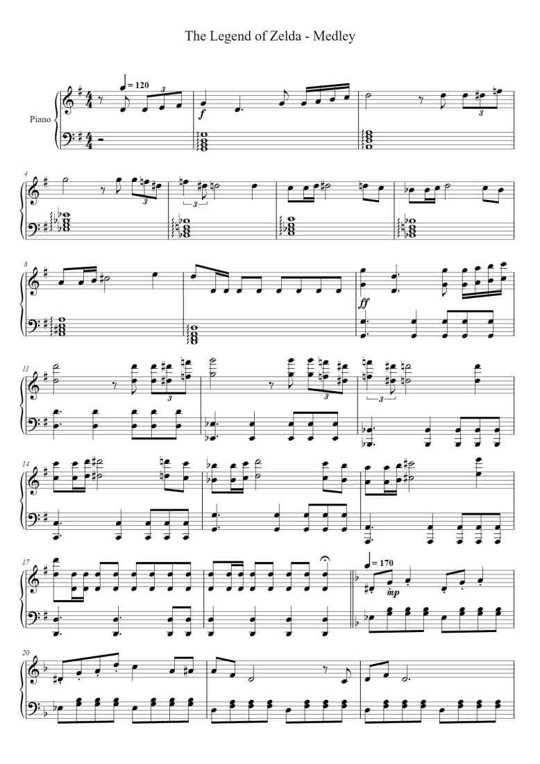 'The Legend of Zelda - Medley' - Piano Sheet Music By Koji Kondo | TOPiano