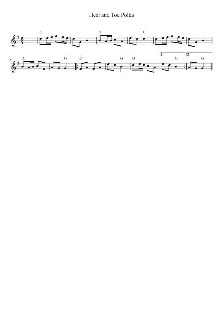 'Heel and Toe Polka' - Piano Sheet Music By xxx | TOPiano
