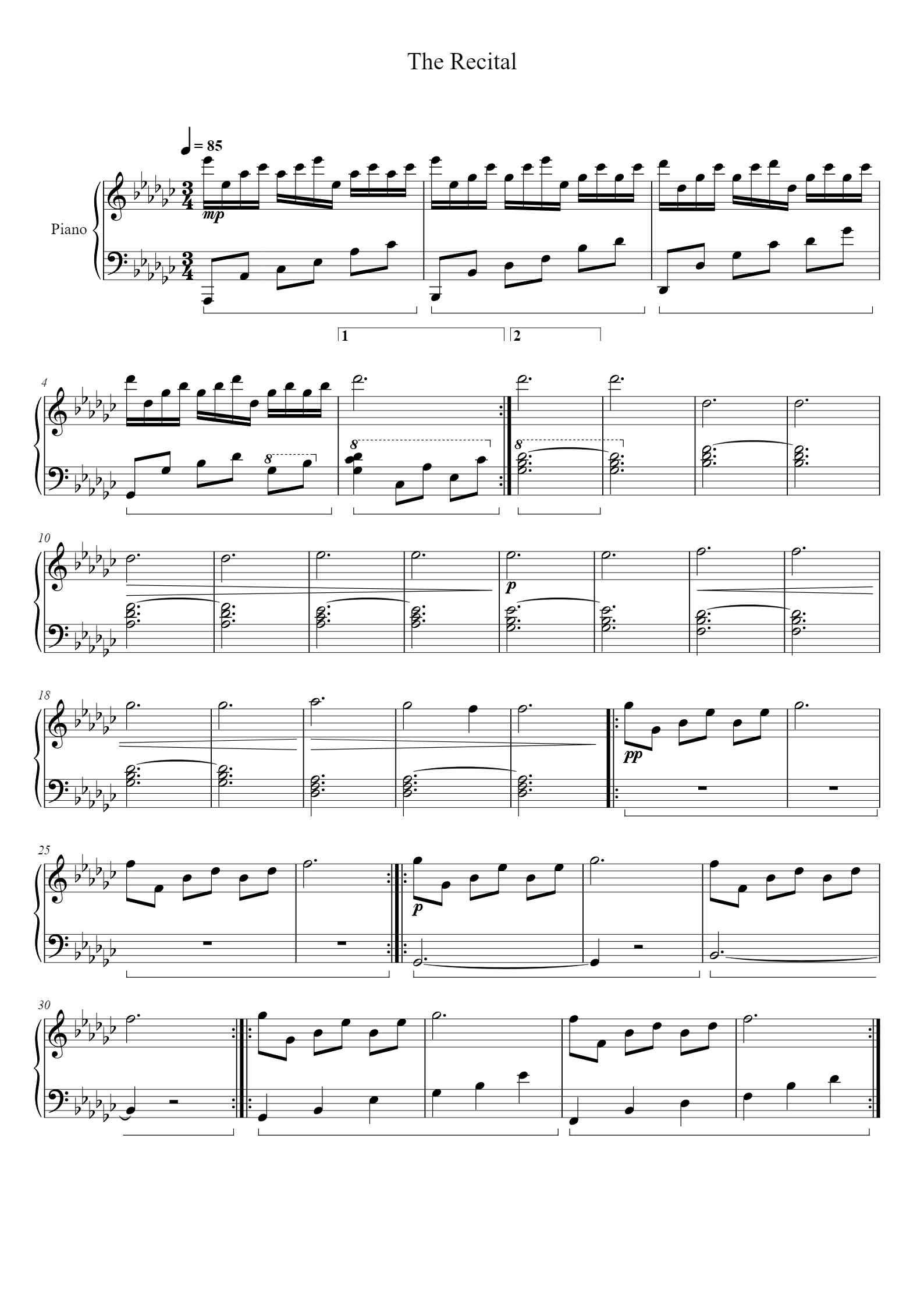 'The Recital' - Piano Sheet Music By Daniel Schley | TOPiano