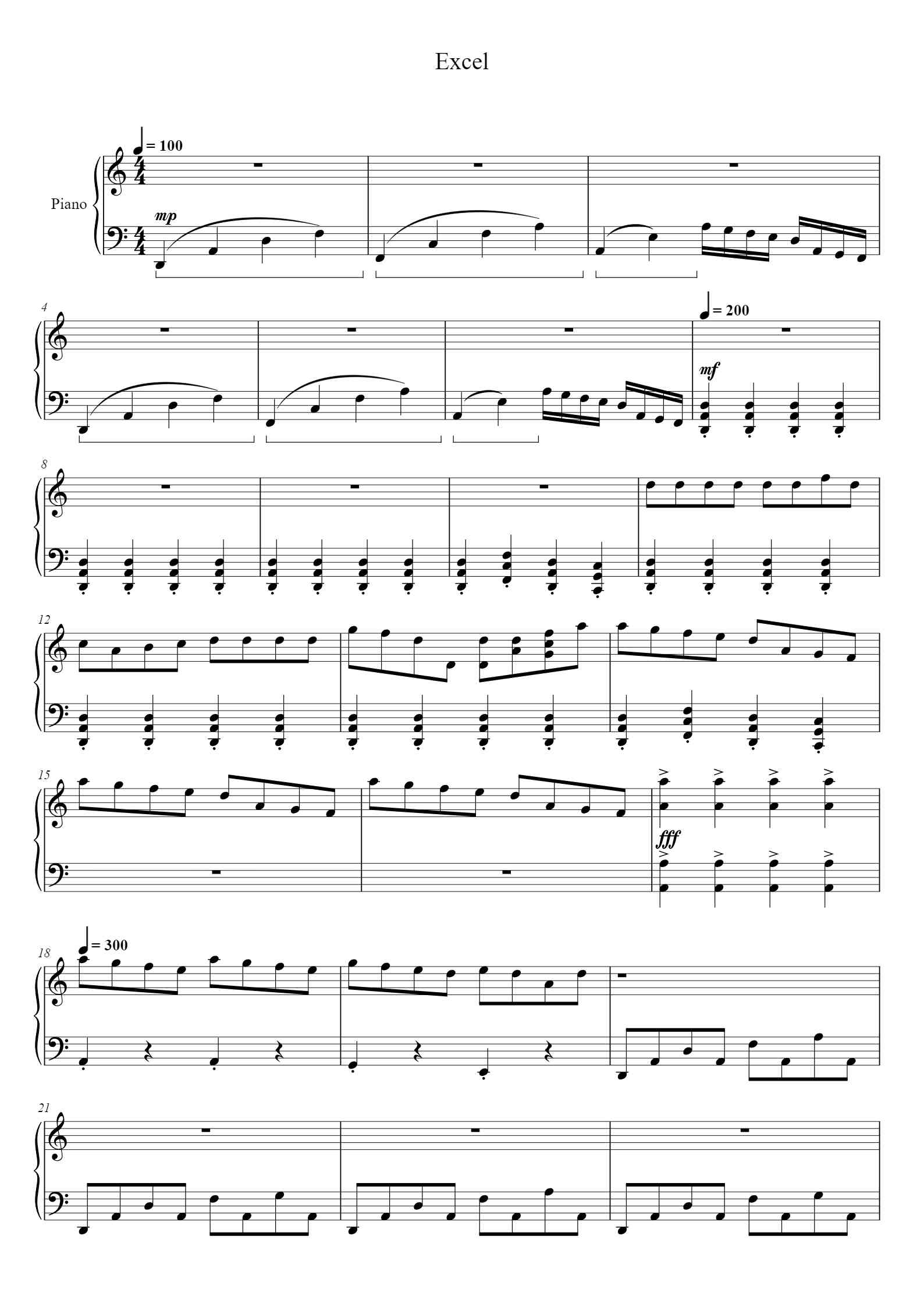 'Excel' - Piano Sheet Music By Finlay | TOPiano