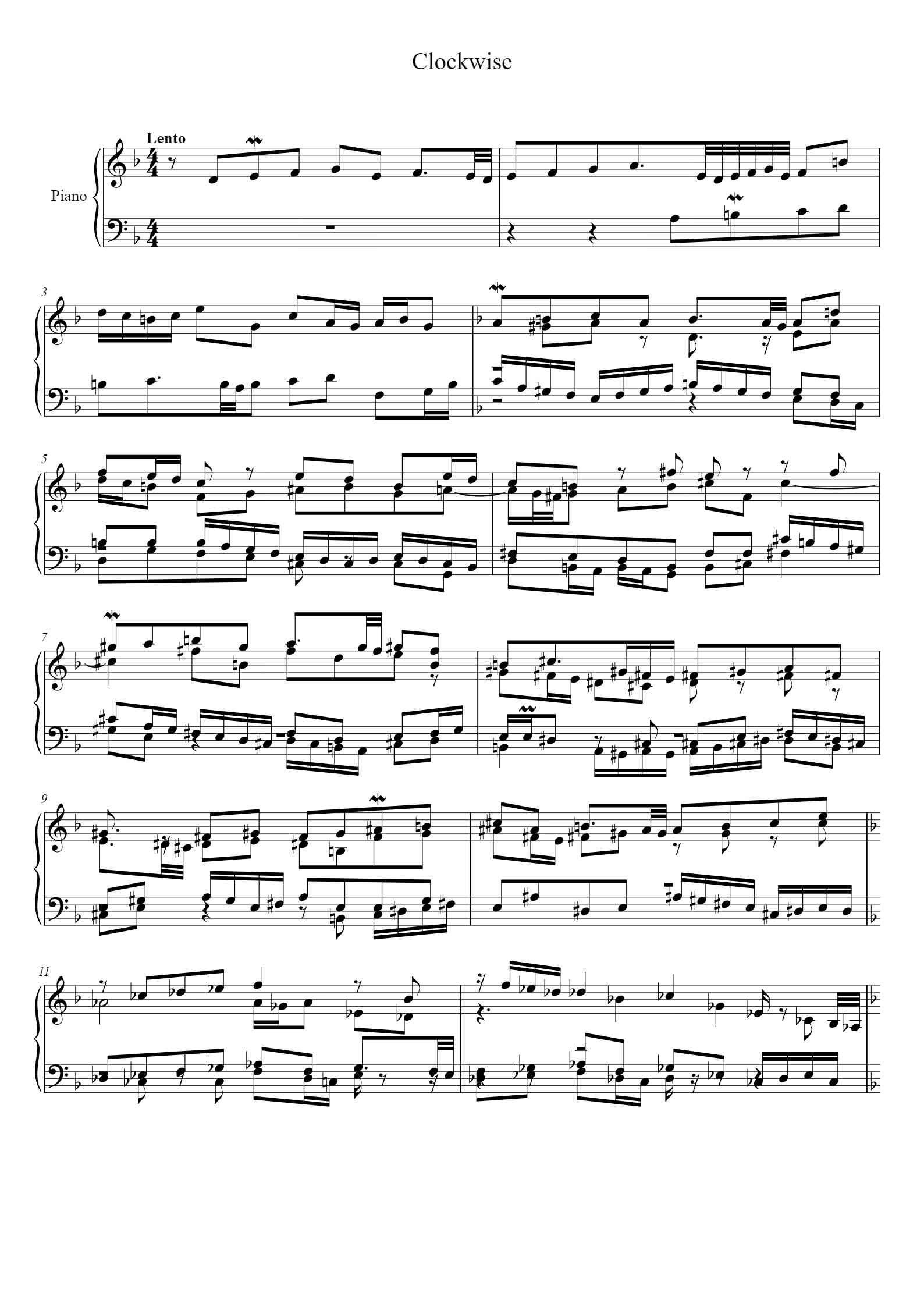 'Clockwise' - Piano Sheet Music By xxx | TOPiano