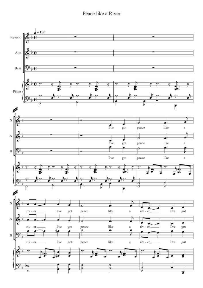 Peace like a River钢琴谱 - - free piano sheet music - PiaNoproblem
