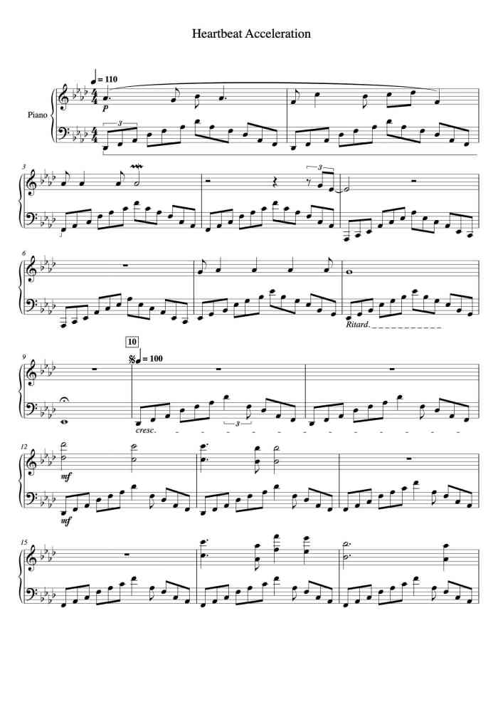 Heartbeat Acceleration - Jacky钢琴谱 - Finbrook - free piano sheet music ...