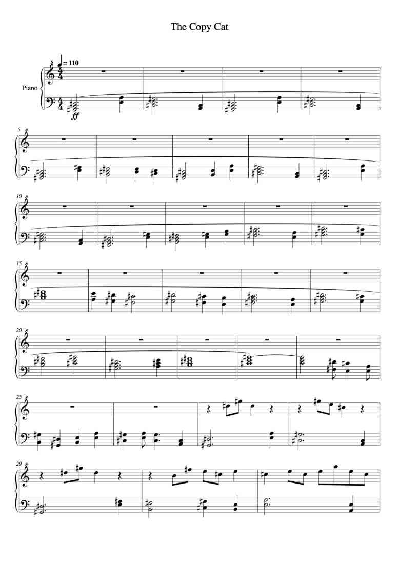 'The Copy Cat' - Piano Sheet Music By Dulbryce Iveslia | TOPiano