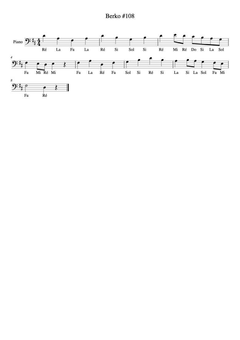 'Berko #108' - Piano Sheet Music By Composer | TOPiano