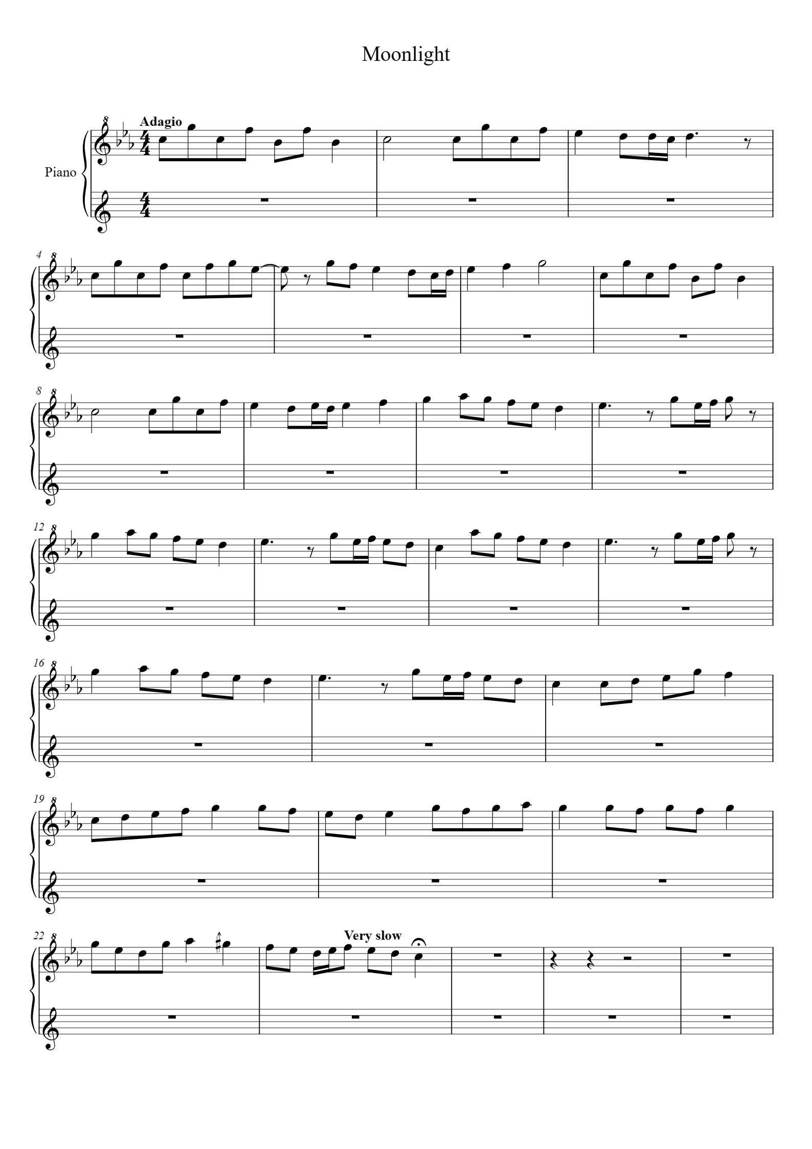 'Moonlight' - Piano Sheet Music By Ariana Grande | TOPiano