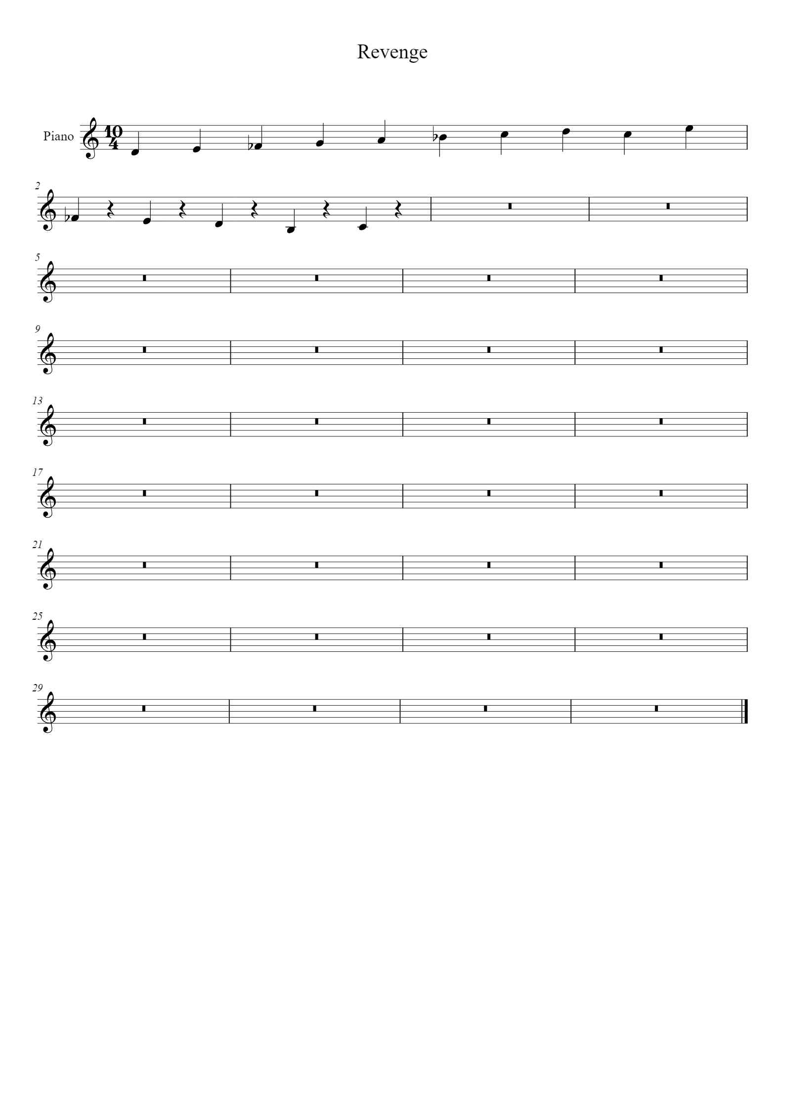'Revenge' - Piano Sheet Music By Hannah Wallis Fleur Locke - Brook ...