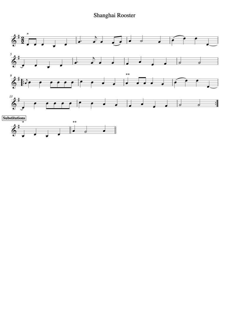 Shanghai Rooster钢琴谱 - - free piano sheet music - PiaNoproblem