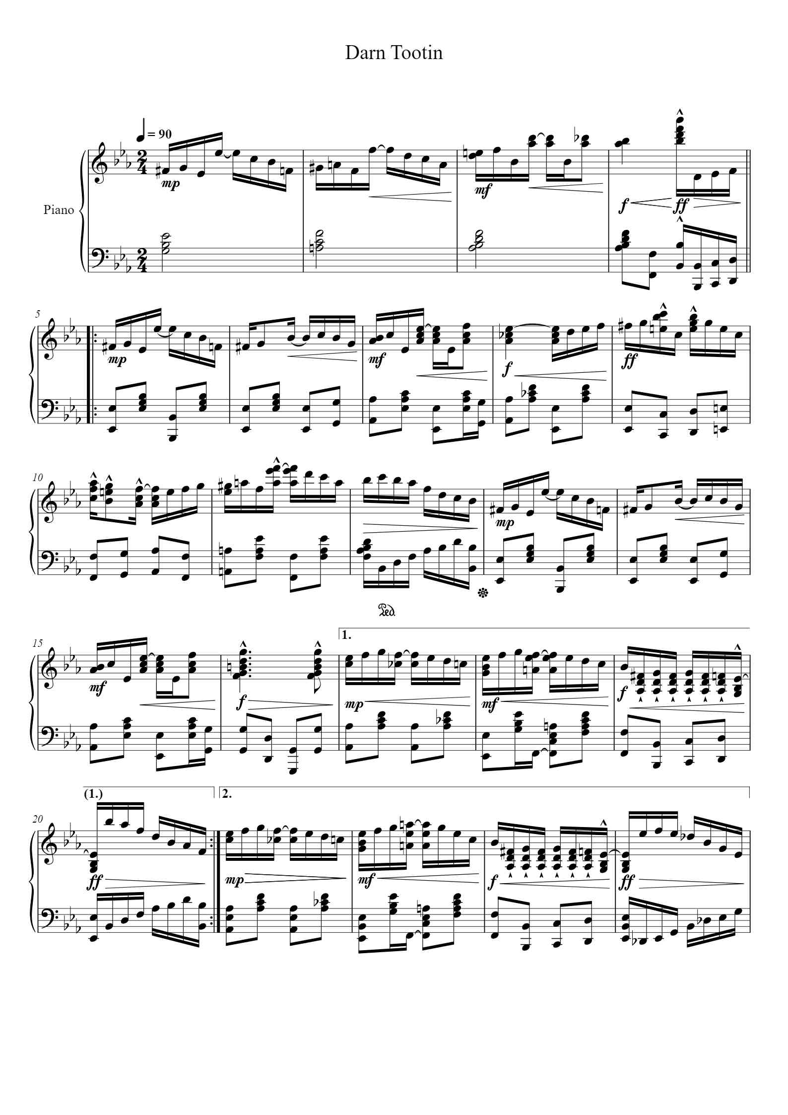 'Darn Tootin' - Piano Sheet Music By Stilkim | TOPiano