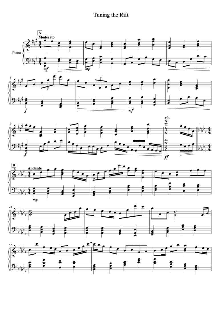 'Tuning the Rift' - Piano Sheet Music By xxx | TOPiano
