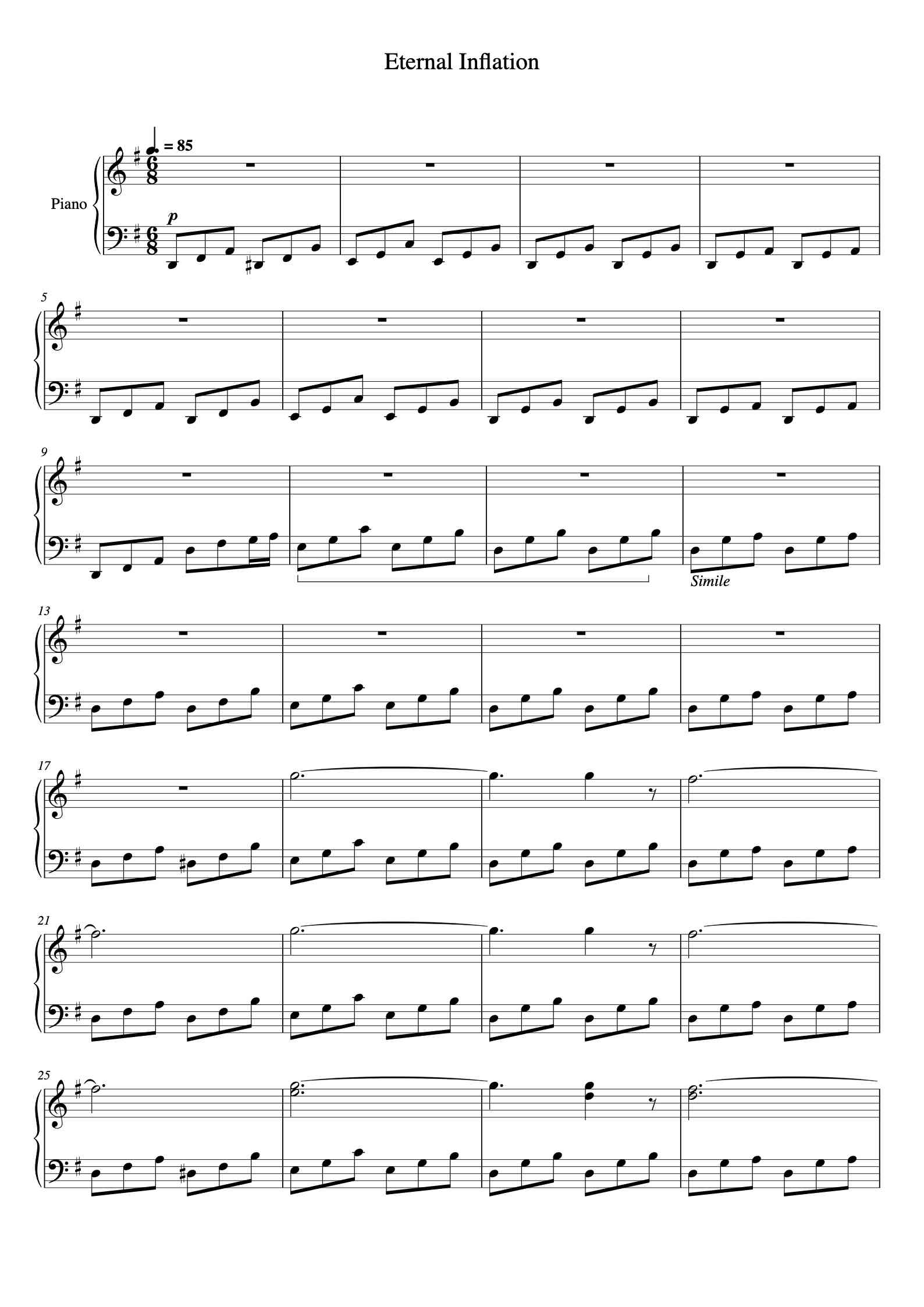 'Eternal Inflation' - Piano Sheet Music By Aryaman Gupta | TOPiano