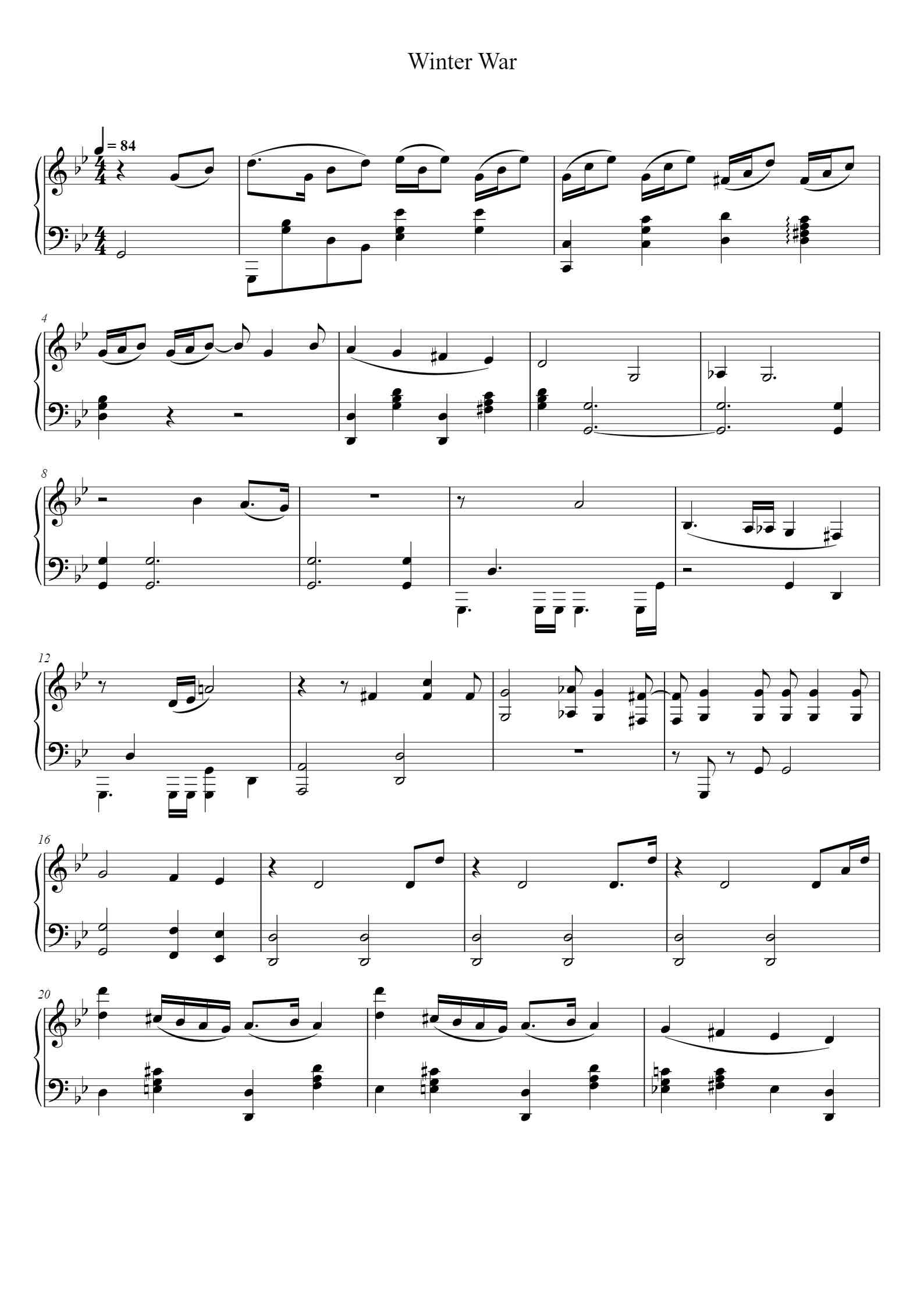 'Winter War' - Piano Sheet Music By Alina | TOPiano