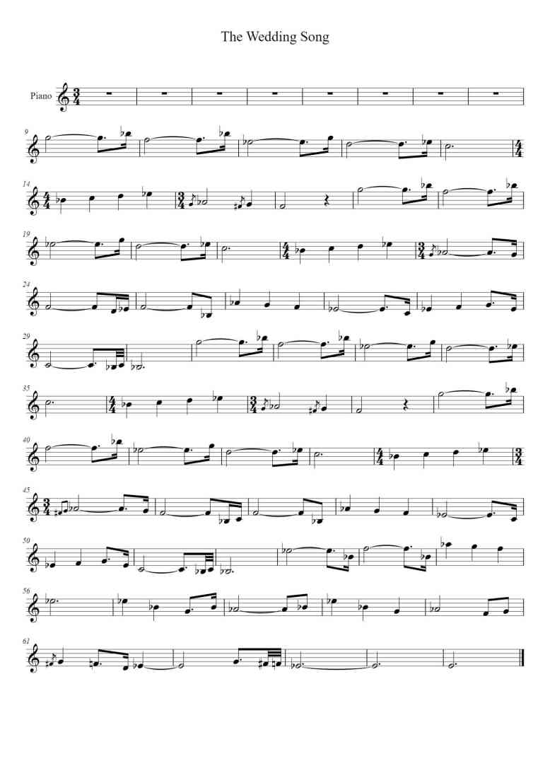 'The Wedding Song' - Piano Sheet Music By Composer | TOPiano