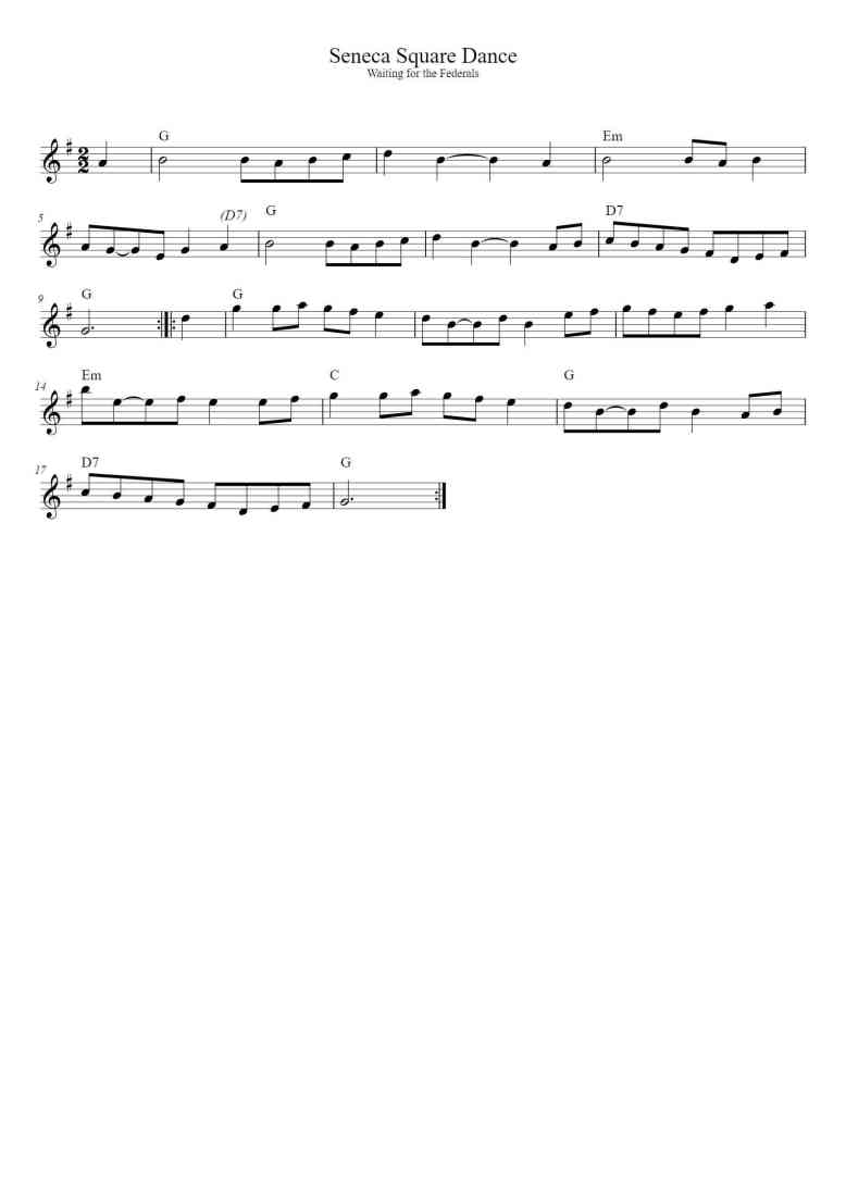 'Seneca Square Dance' - Piano Sheet Music By xxx | TOPiano