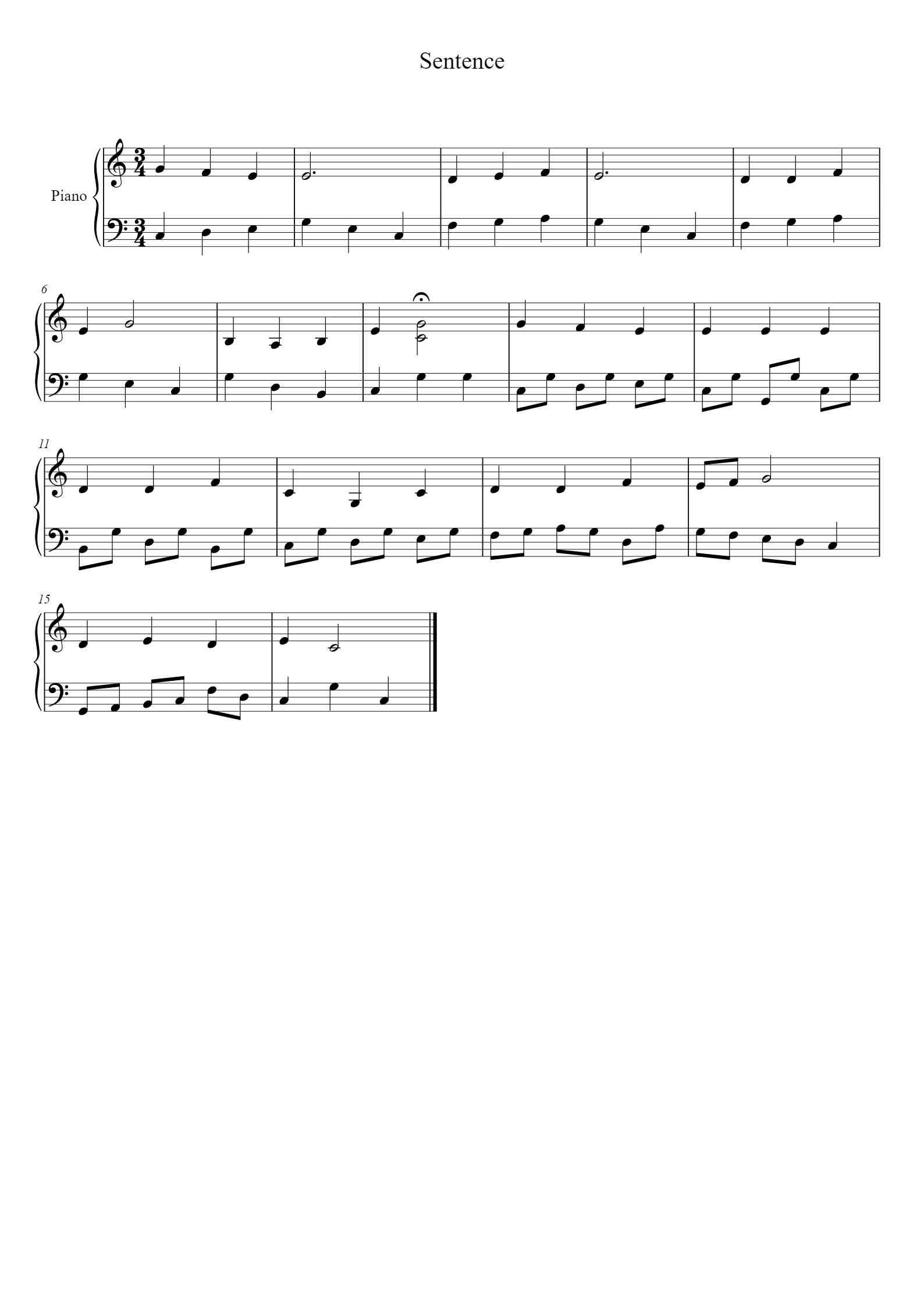 'Sentence' - Piano Sheet Music By Desiree Jaiman | TOPiano