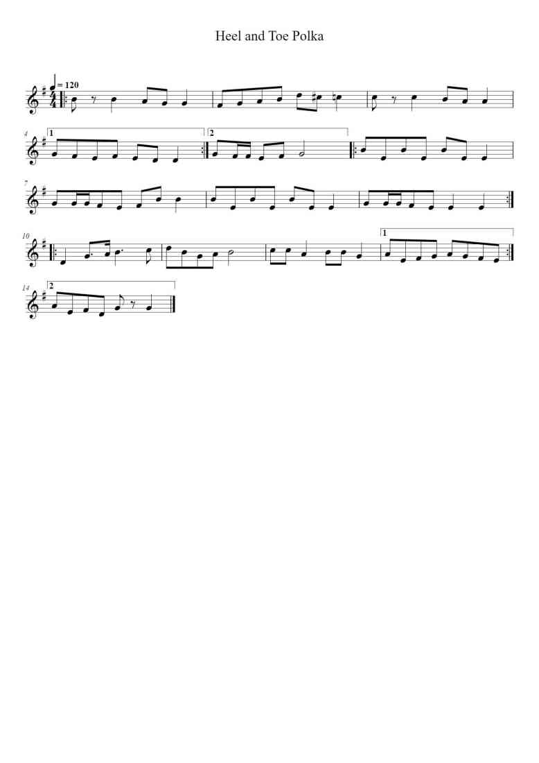 'Heel and Toe Polka' - Piano Sheet Music By xxx | TOPiano