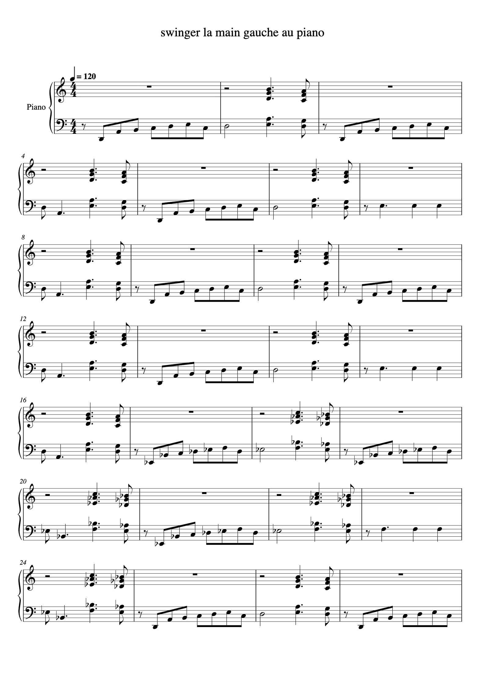 'swinger la main gauche au piano' - Piano Sheet Music By xxx | TOPiano