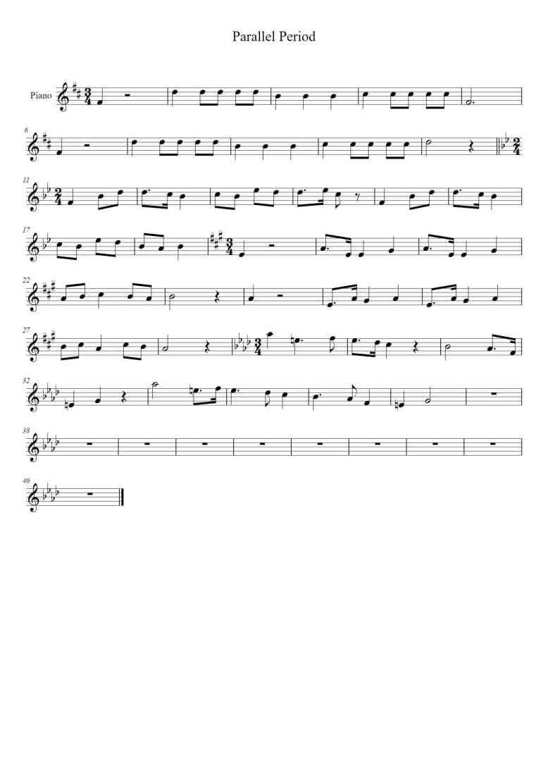 'Parallel Period' - Piano Sheet Music By Deanna Moskowitz | TOPiano