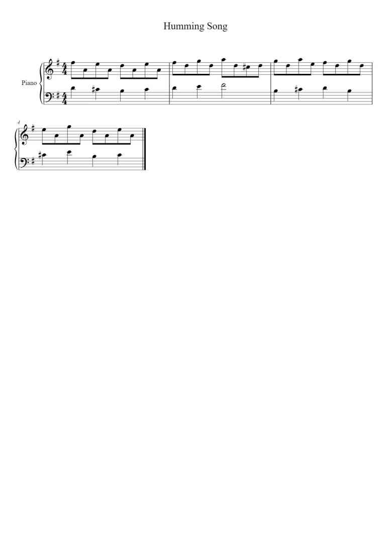 'Humming Song' - Piano Sheet Music By Schumann | TOPiano