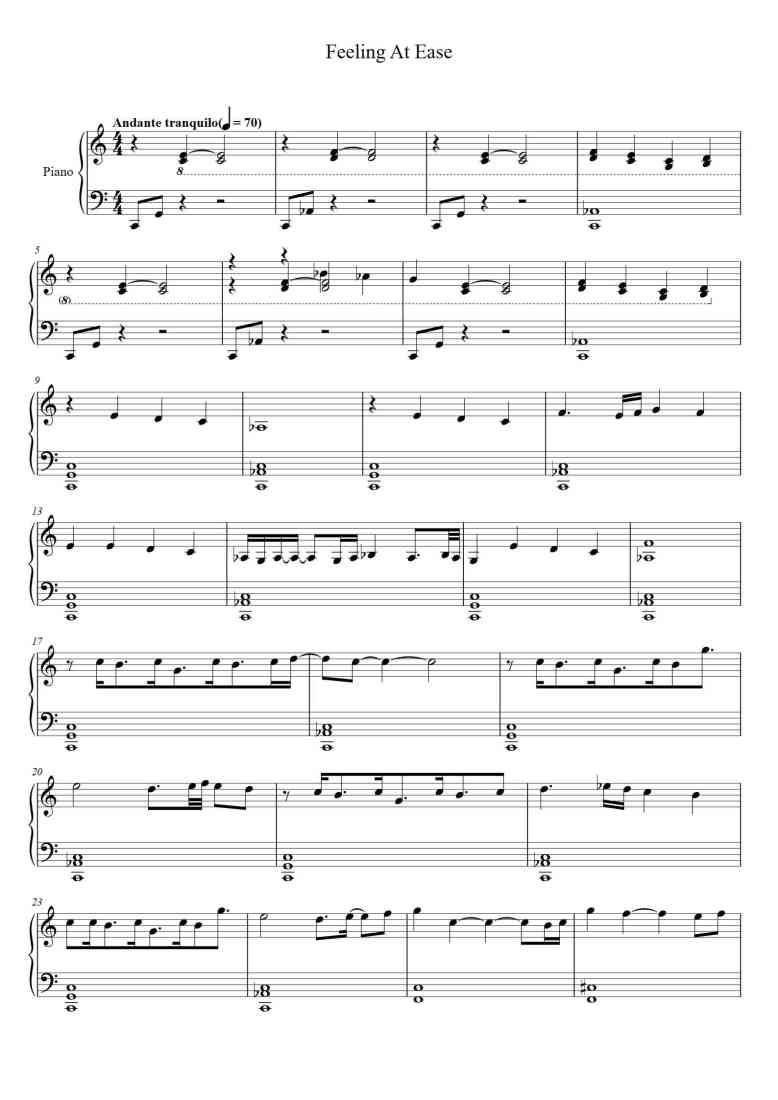 'Feeling At Ease' - Piano Sheet Music By Jim McGrath | TOPiano