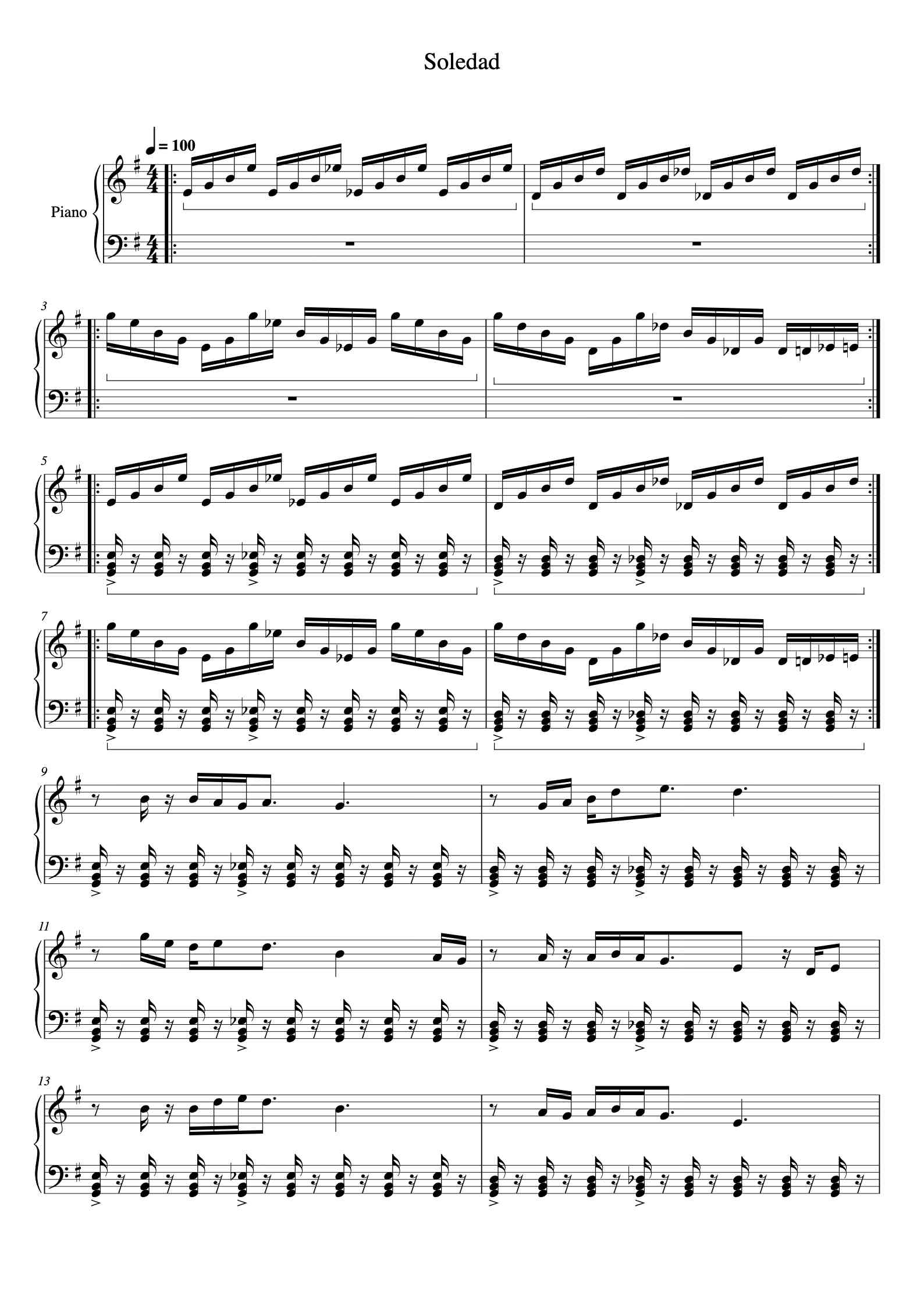 'Soledad' - Piano Sheet Music By ADJBP | TOPiano
