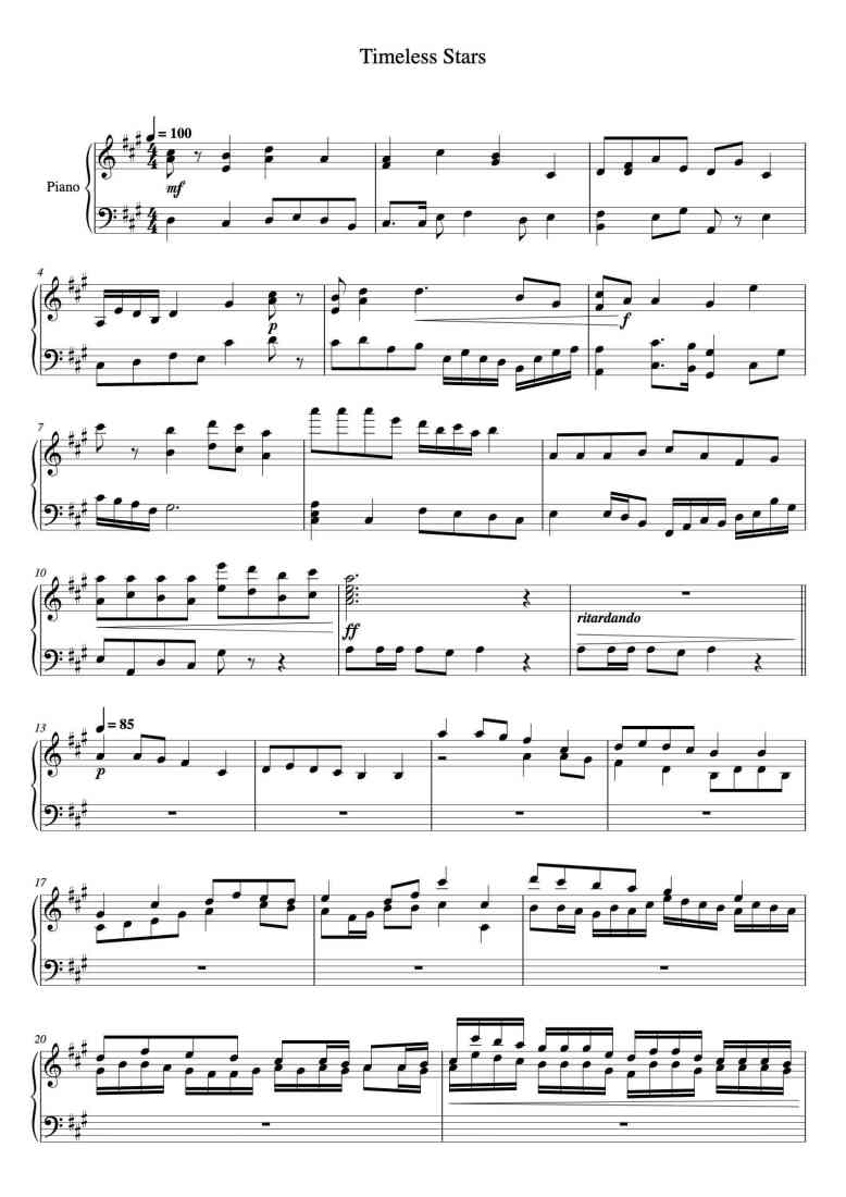 'Timeless Stars' - Piano Sheet Music By Howardino | TOPiano