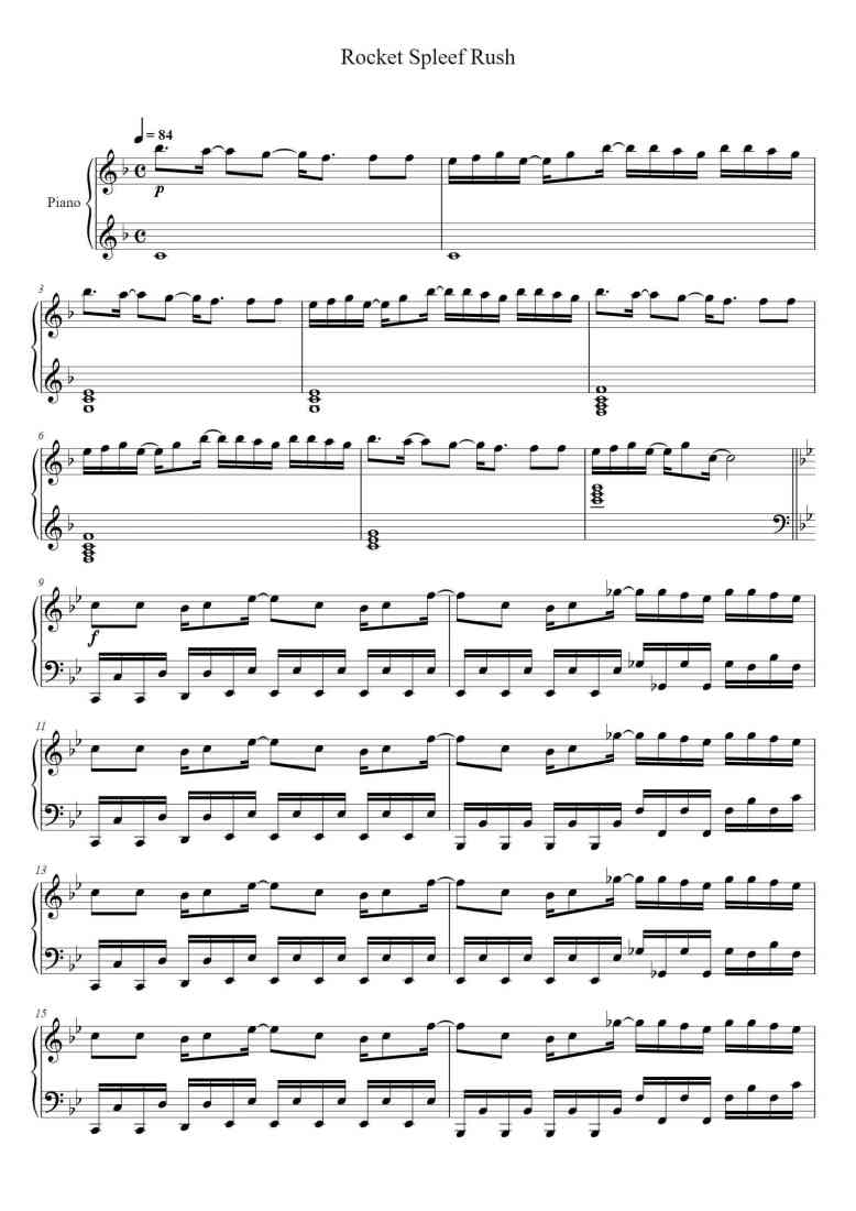 'Rocket Spleef Rush (MC Championship Season 2)' - Piano Sheet Music By ...